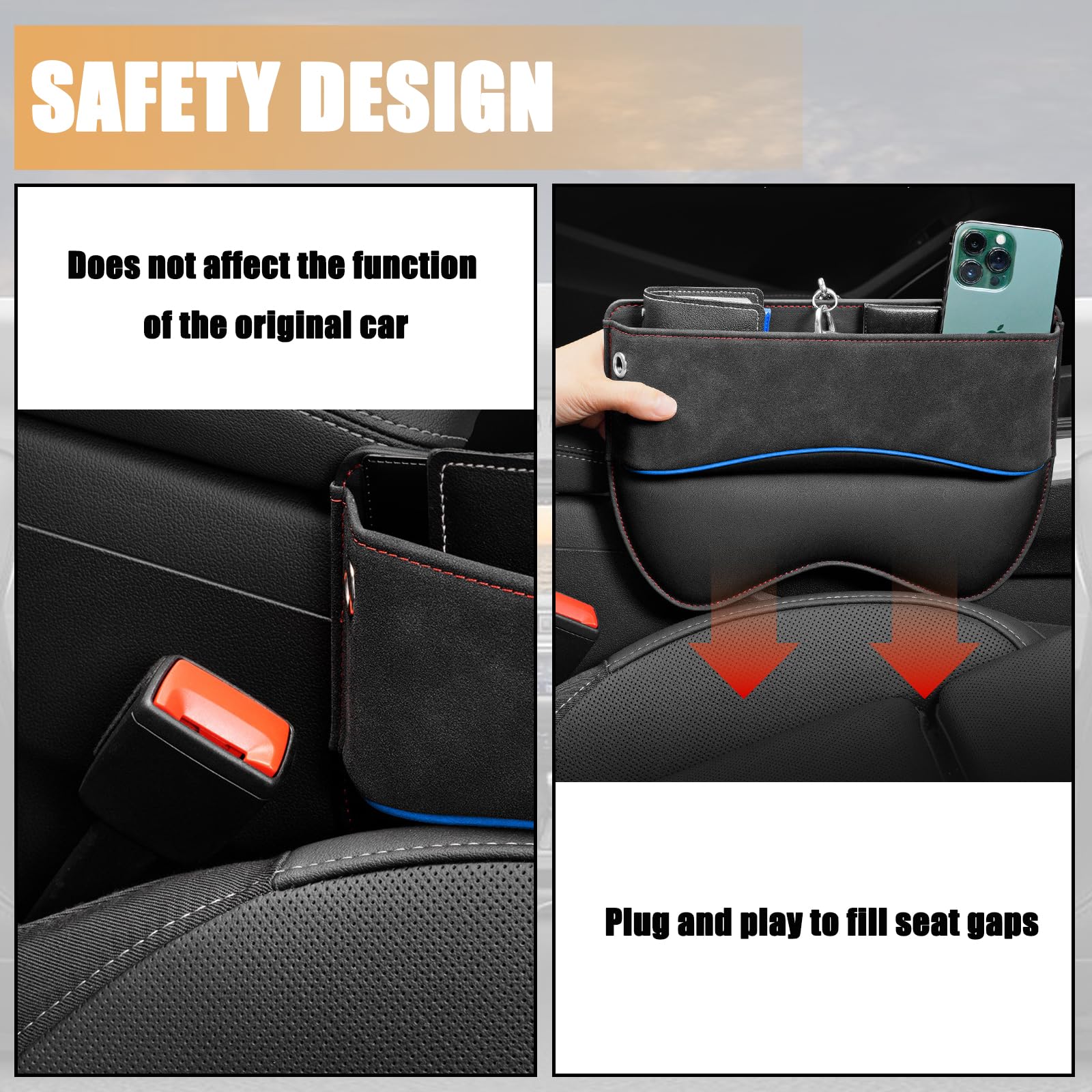 Snapklik.com : Yumfugu Pack-1 Car Gap Filler, Leather Storage Box ...