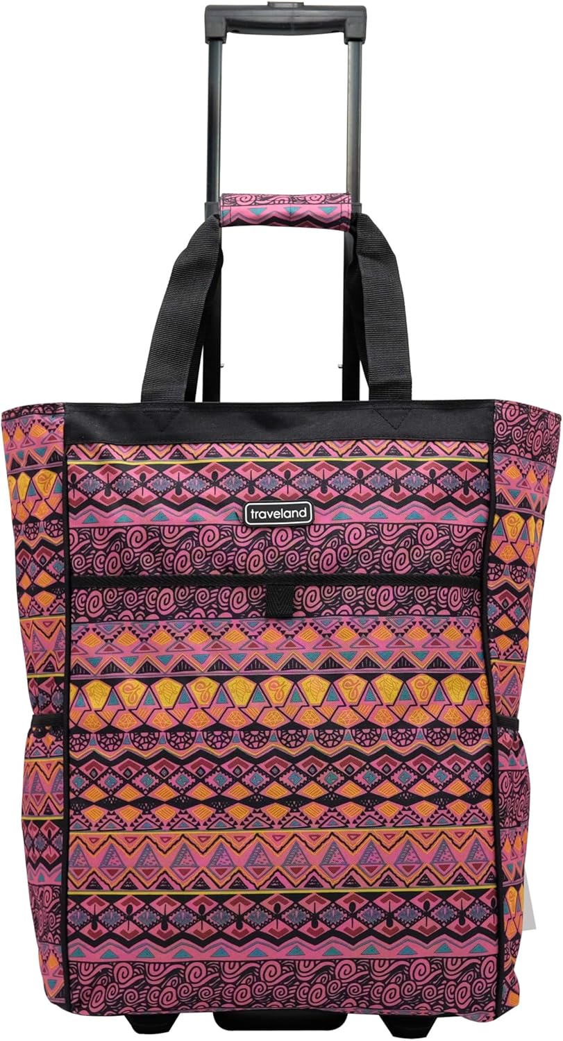 Amazon.com: Traveland Multi-Purpose Rolling Tote-Geometry : Clothing ...