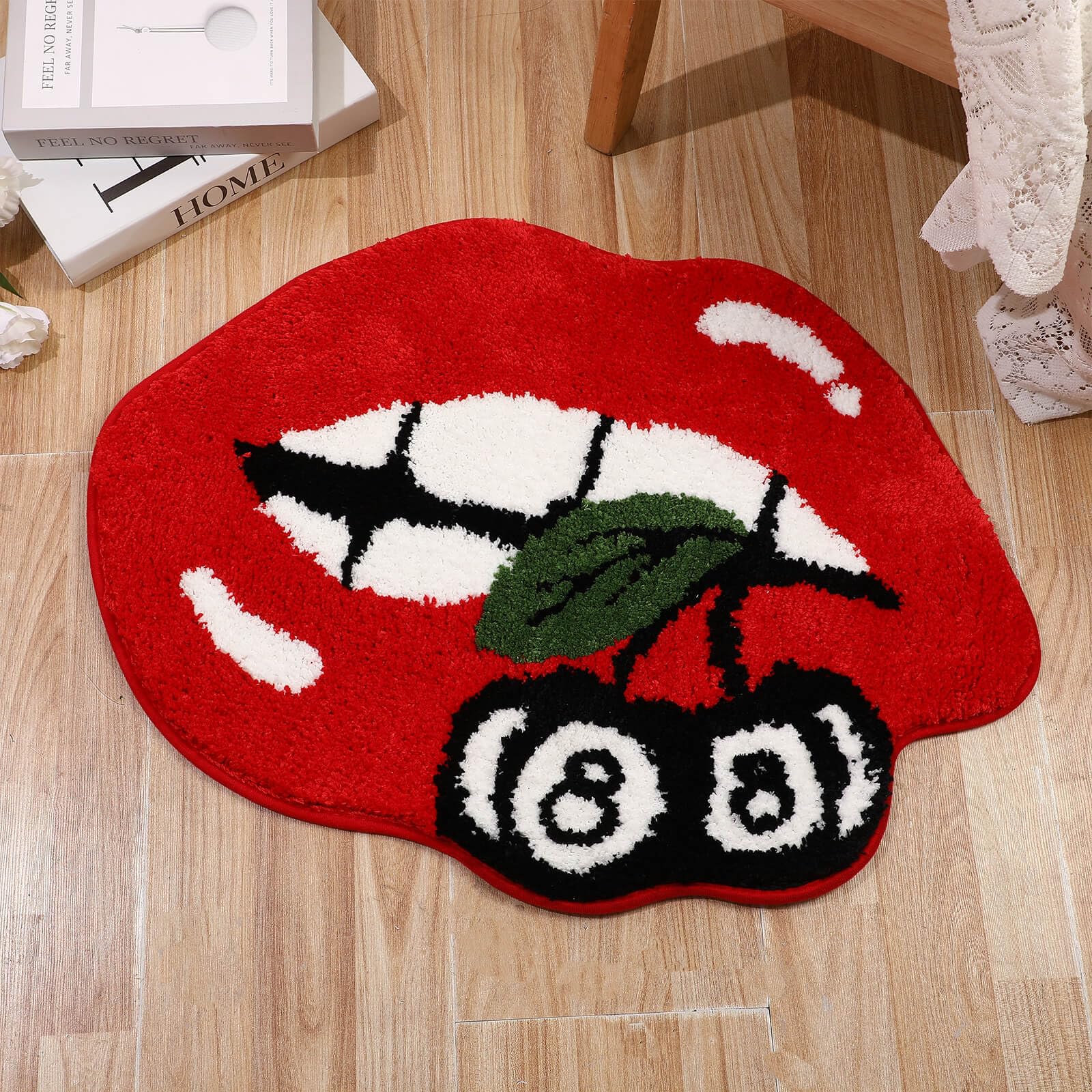 Amazon.com: FGCOGOD Red Lips Bathroom Rug - Lip Shaped 8 Ball Tufted ...