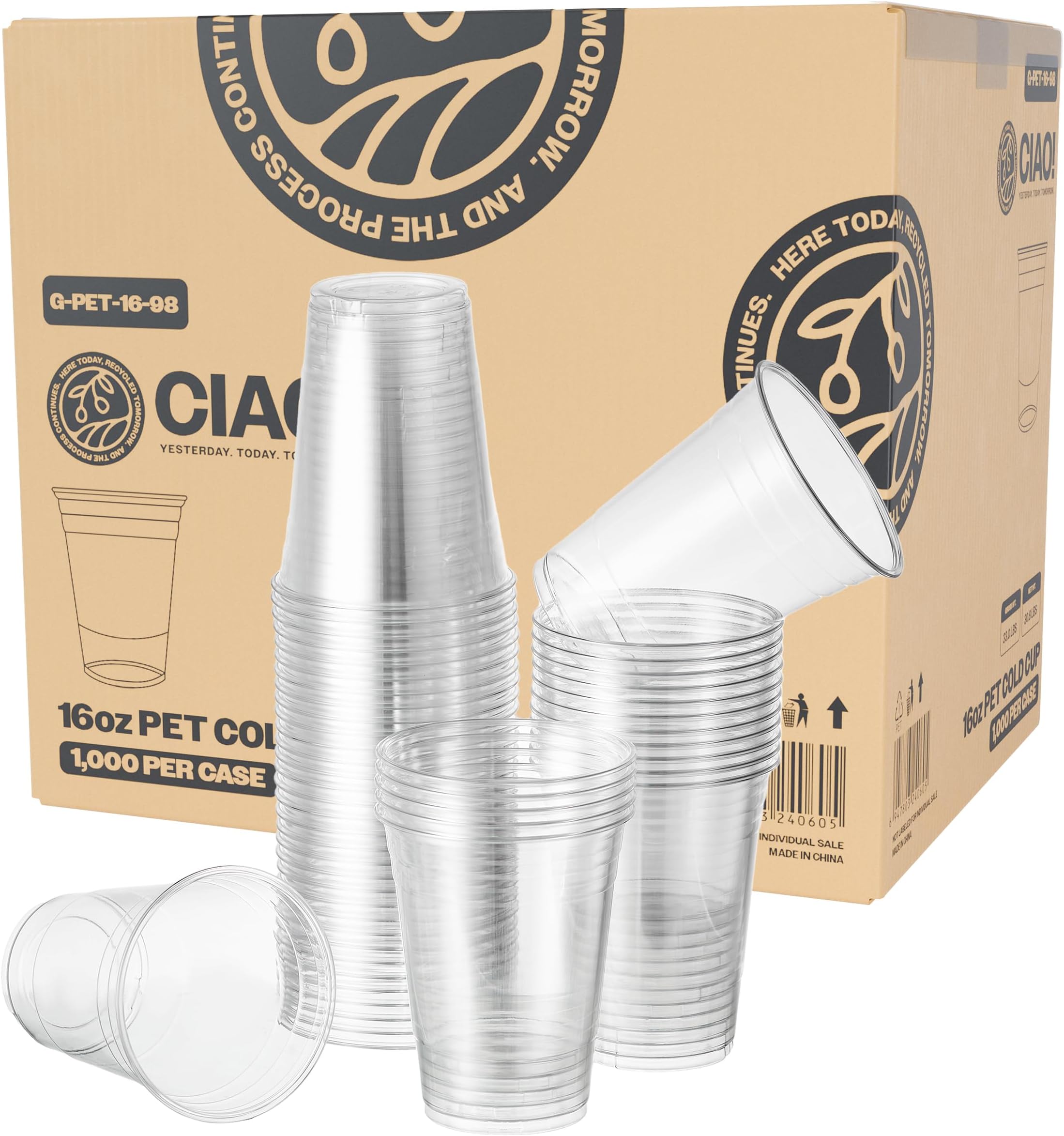 Amazon.com: Ultra Clear PETE Cold Cups, 24 oz, Clear, 50/Sleeve, 12 ...