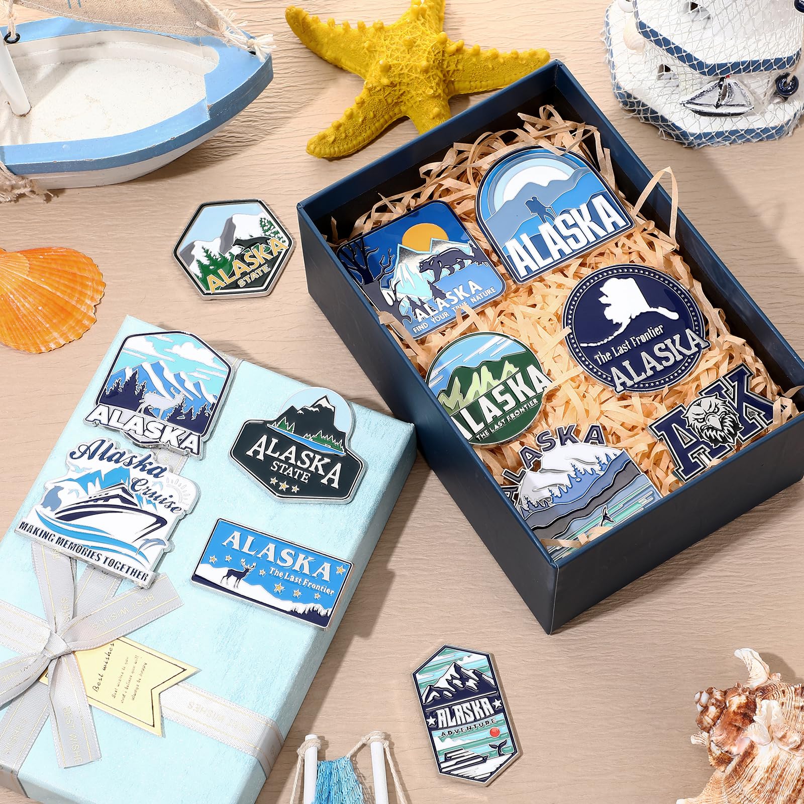 Snapklik.com : Konohan 12 Pcs Alaska Magnets For Refrigerator Metal ...