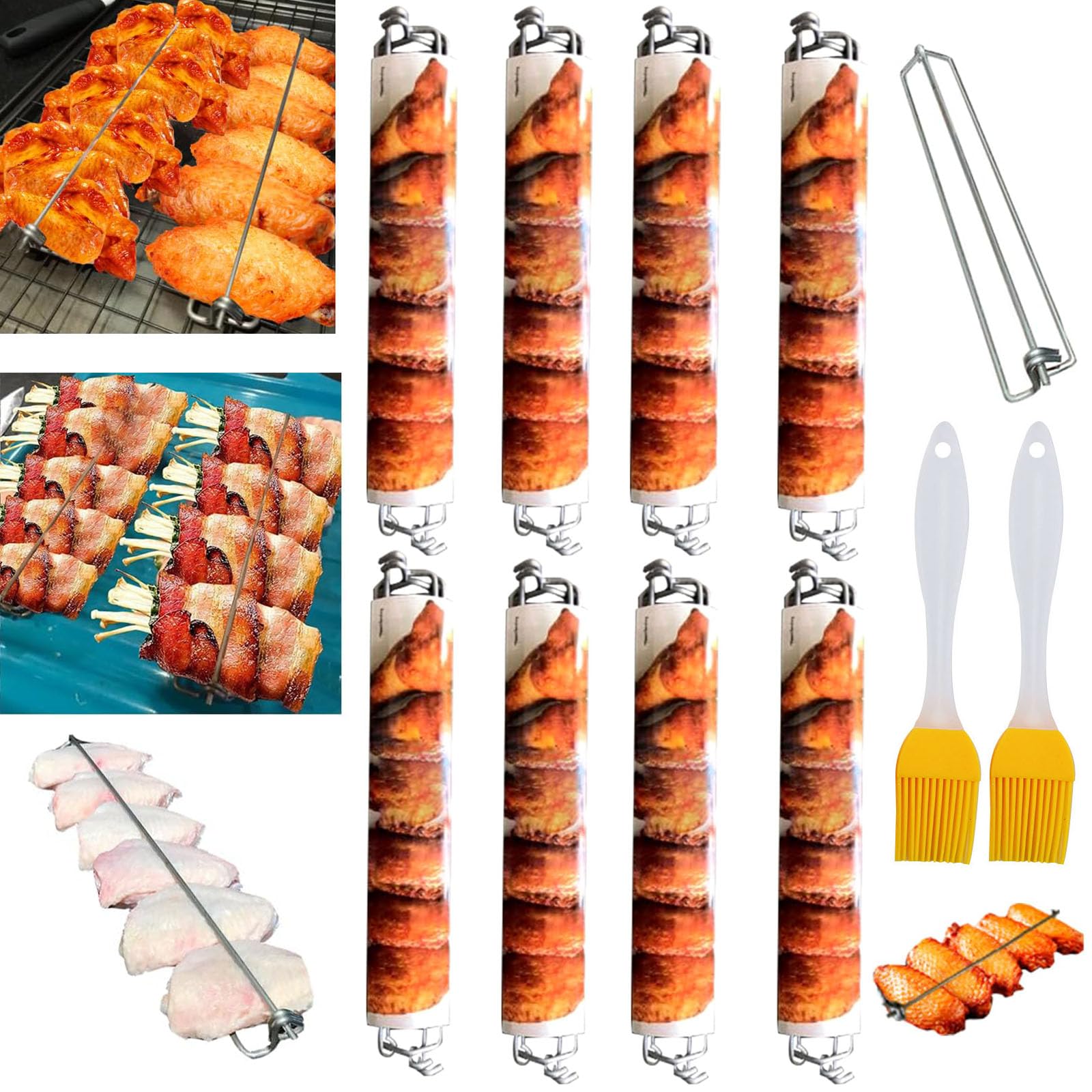 Amazon.com: 8Pack Clamping Wing Rails for Grilling Chicken Wings, Wing ...