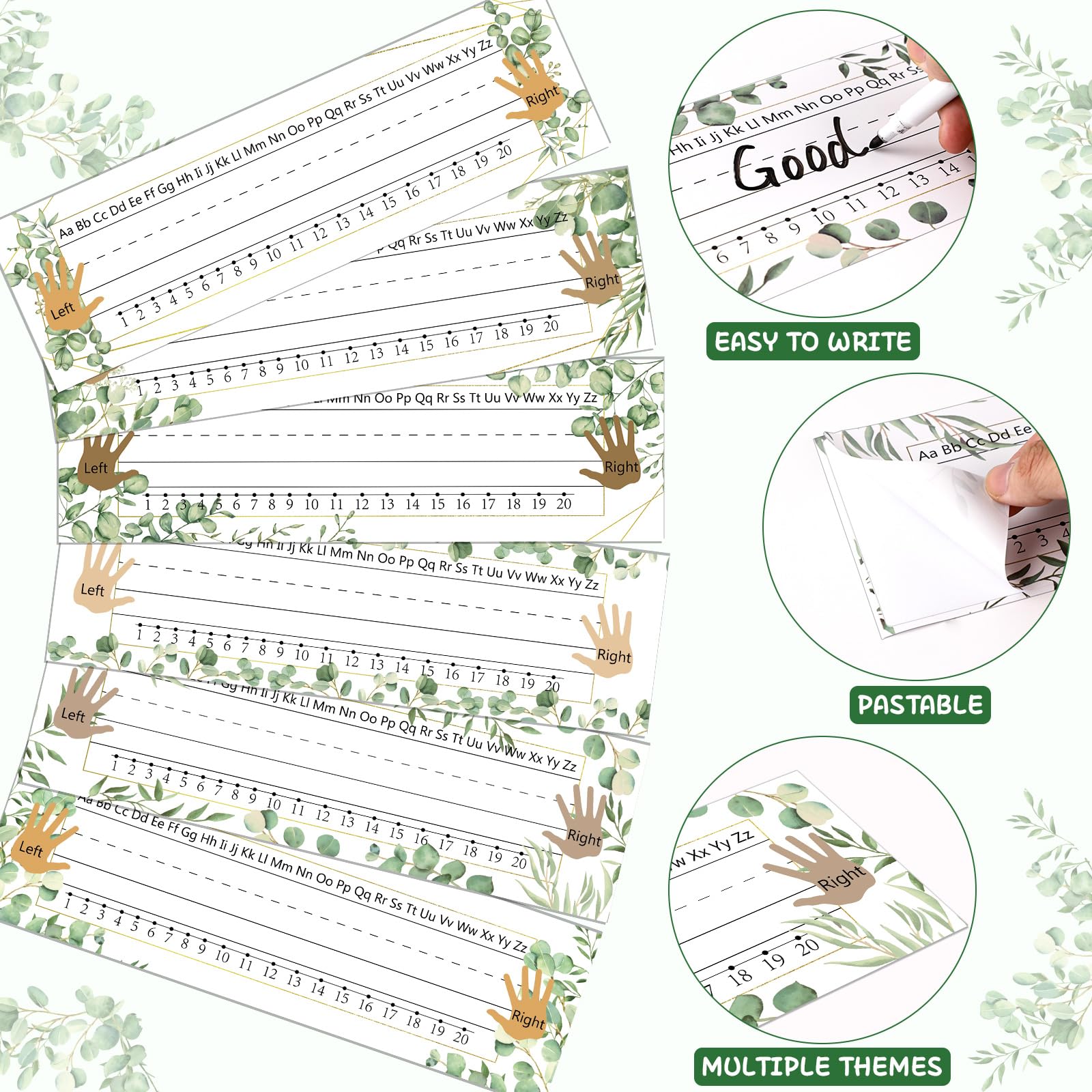 Snapklik.com : 72 Pcs Eucalyptus Name Plates For Desks Classroom ...