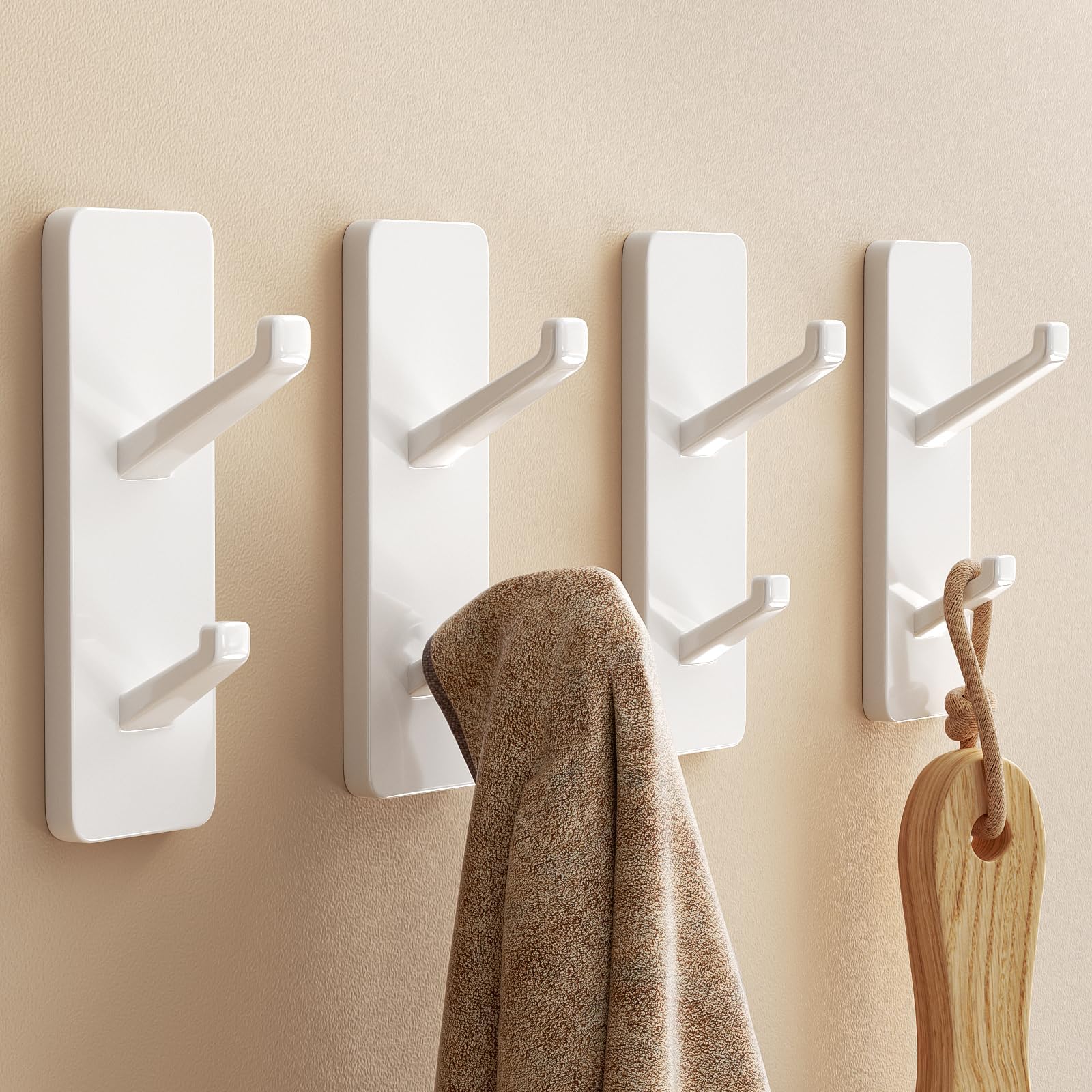 Amazon.com: Self Adhesive Wall Hooks for Hanging: Stick-On Hooks Hold ...