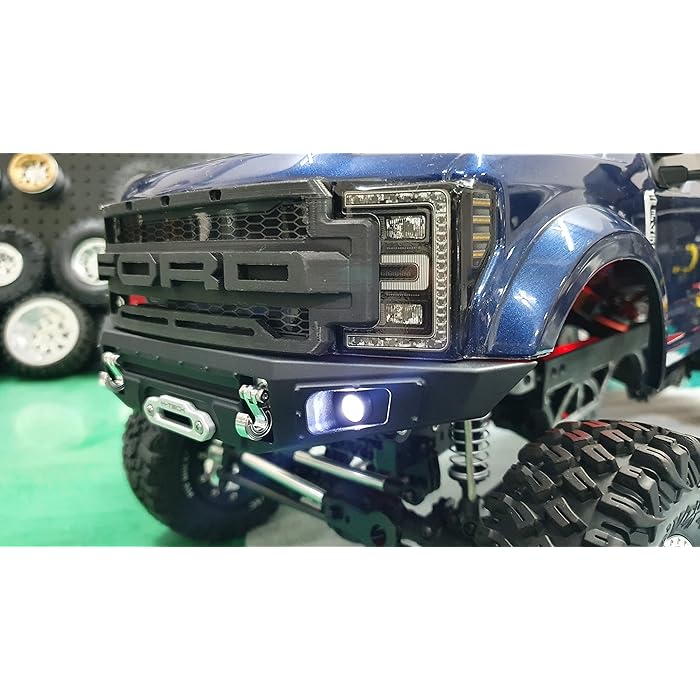 Buy H-TECH RC CNC Aluminum Metal Front Bumper Face Bar & LED Kit for ...