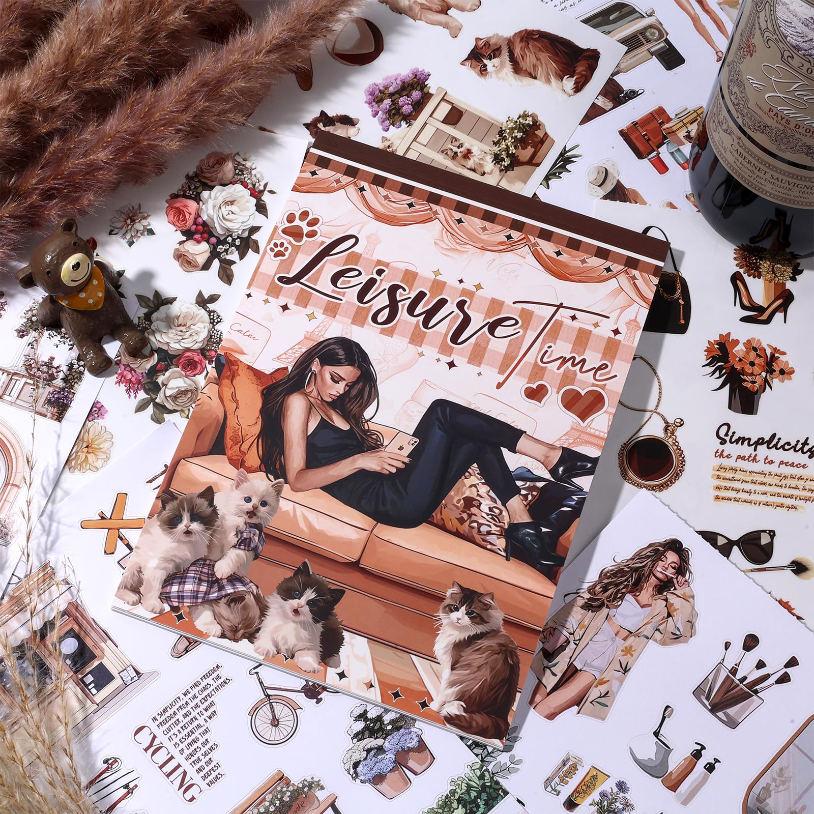 Amazon.com: Auguro Scrapbook Sticker 200 Stickers journaling A5 Size ...