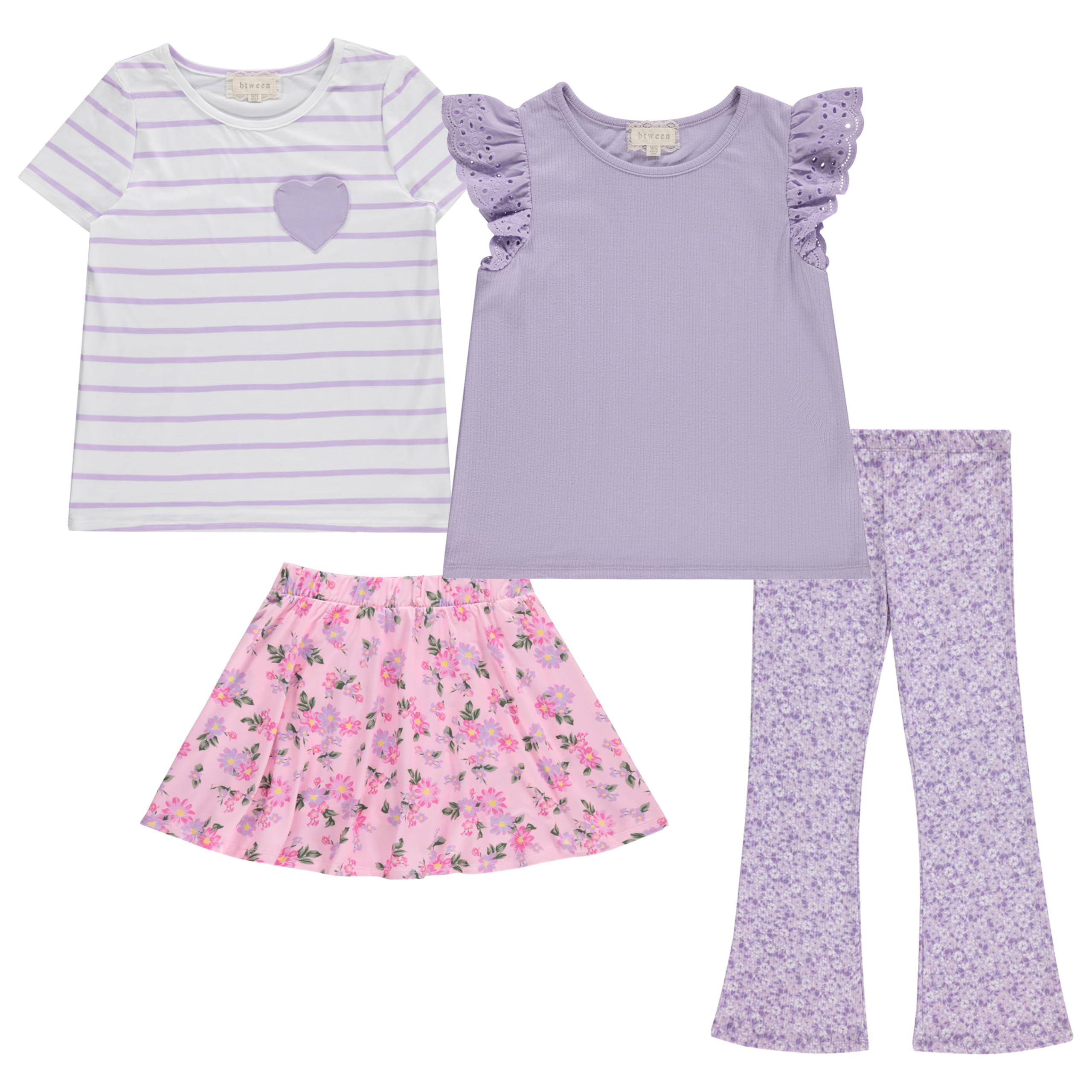 Snapklik.com : BTween Girls 4 Pack Mix Match Set Comfy Stretch