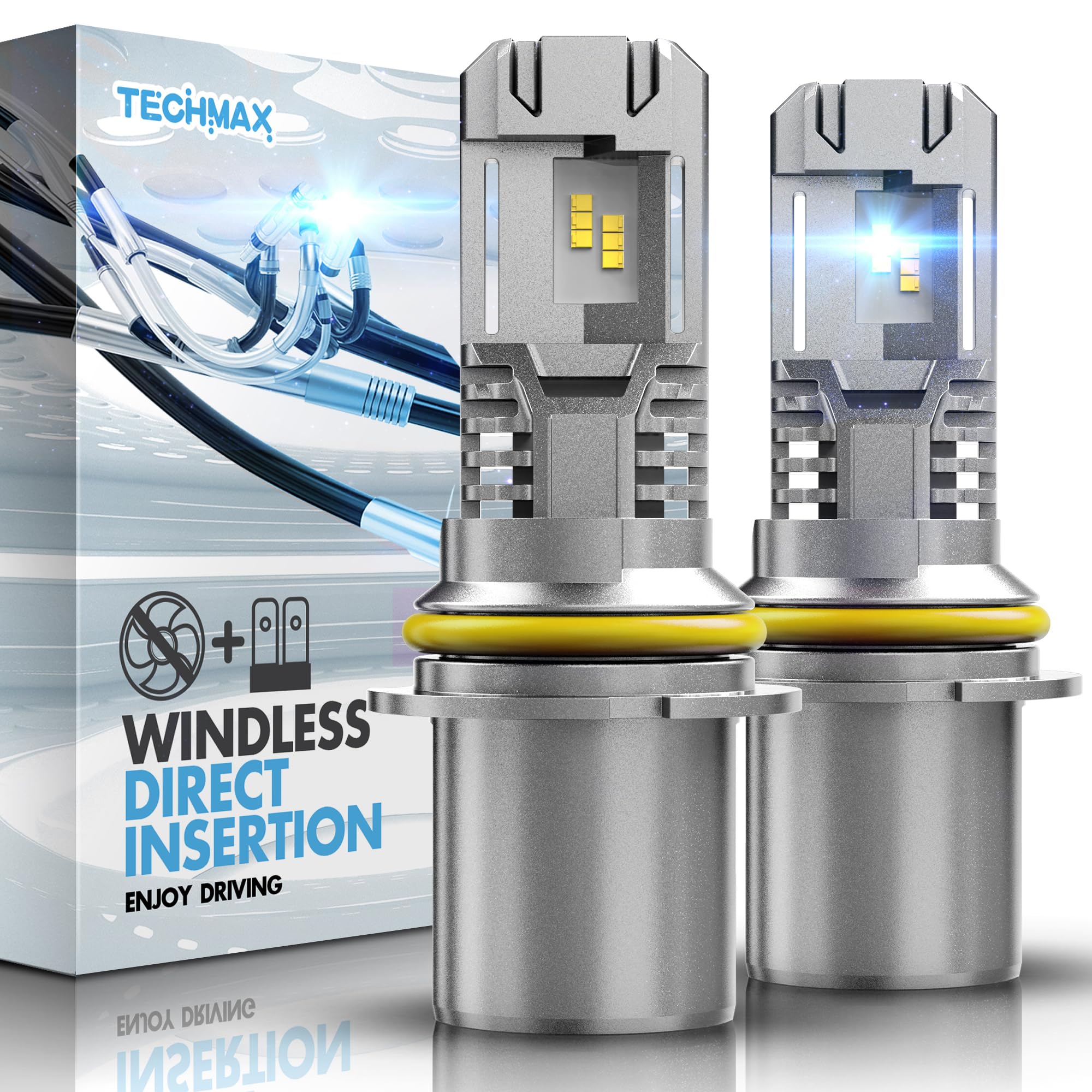 Amazon.com: TECHMAX 9007 Bulbs, 9007/HB5 Fog Light 400% Brighter 6500K ...