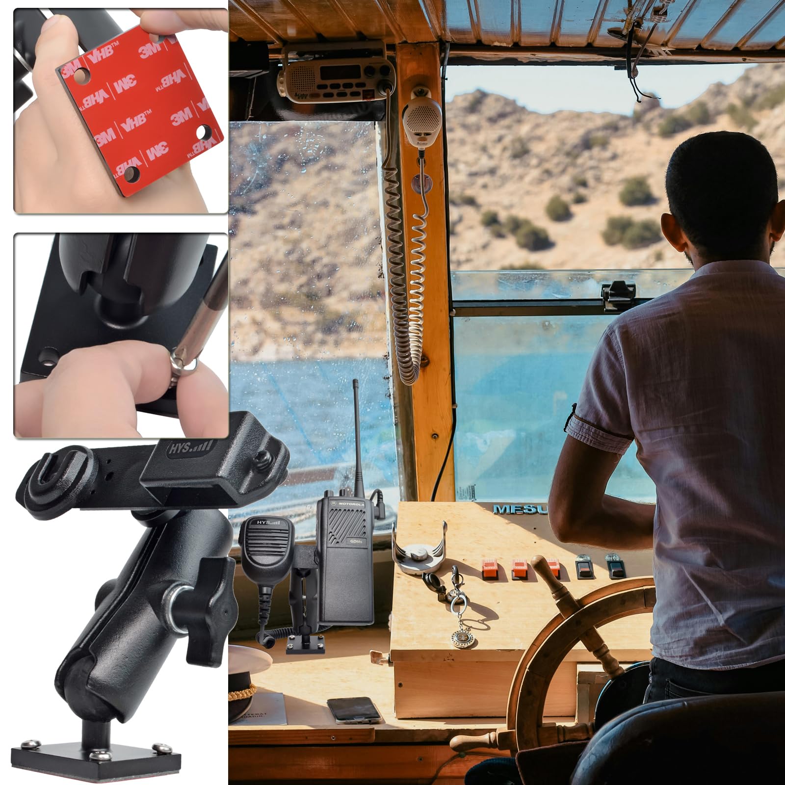 Cobra Cb Radio HYS Suction Cup HT Radio With Clip Holder, Low Profile ...