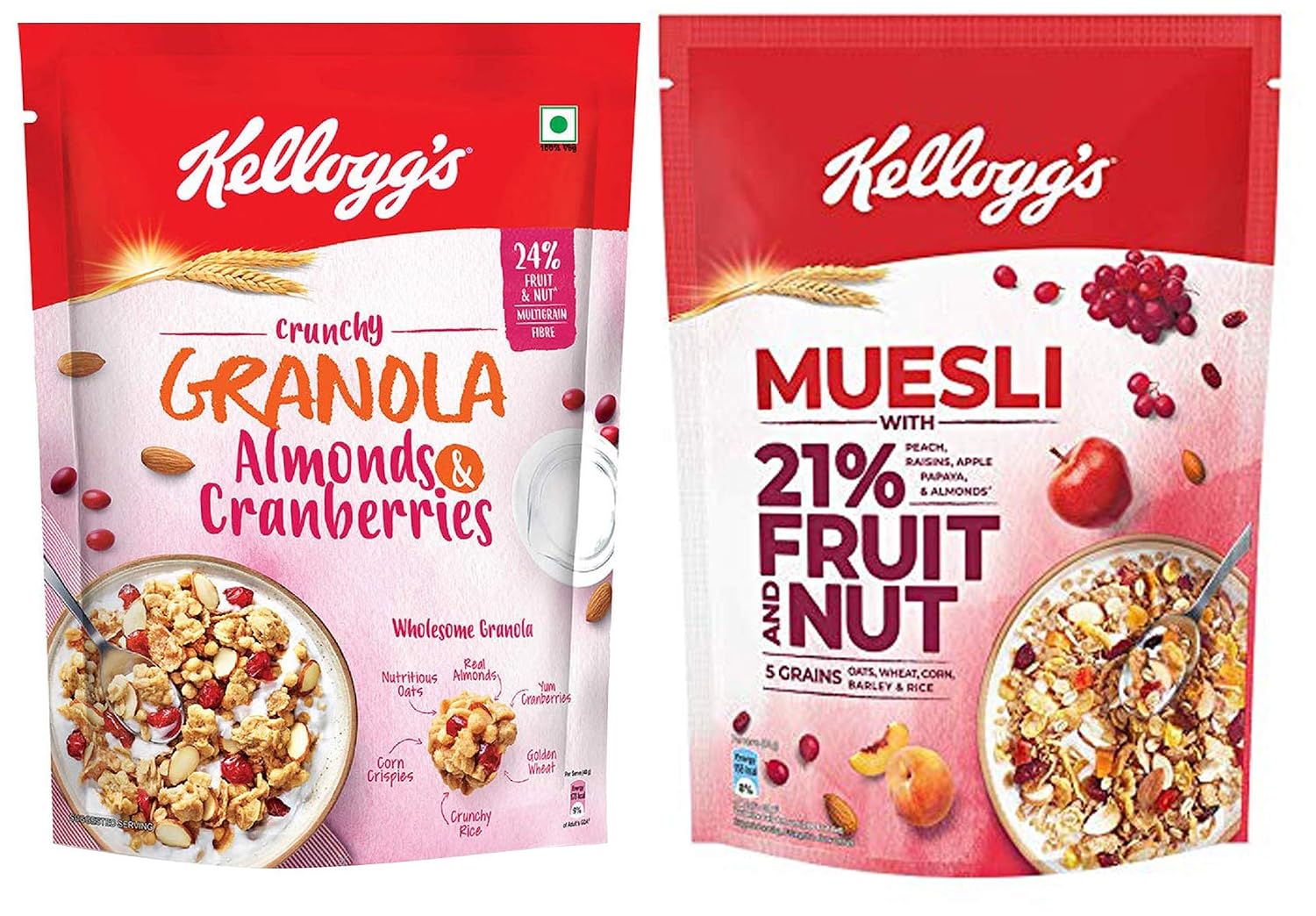 Kellogg's Combo, Kellogg's Crunchy Granola Almonds and Cranberries 460g ...