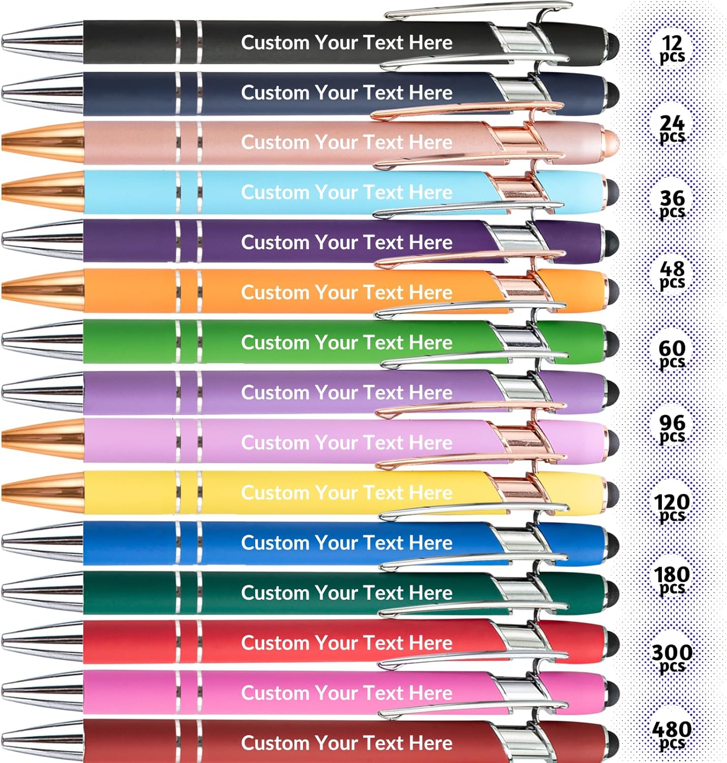 SHIBASHAN Custom Pens 1-480 Pcs, Personalised Engraved Pens for ...