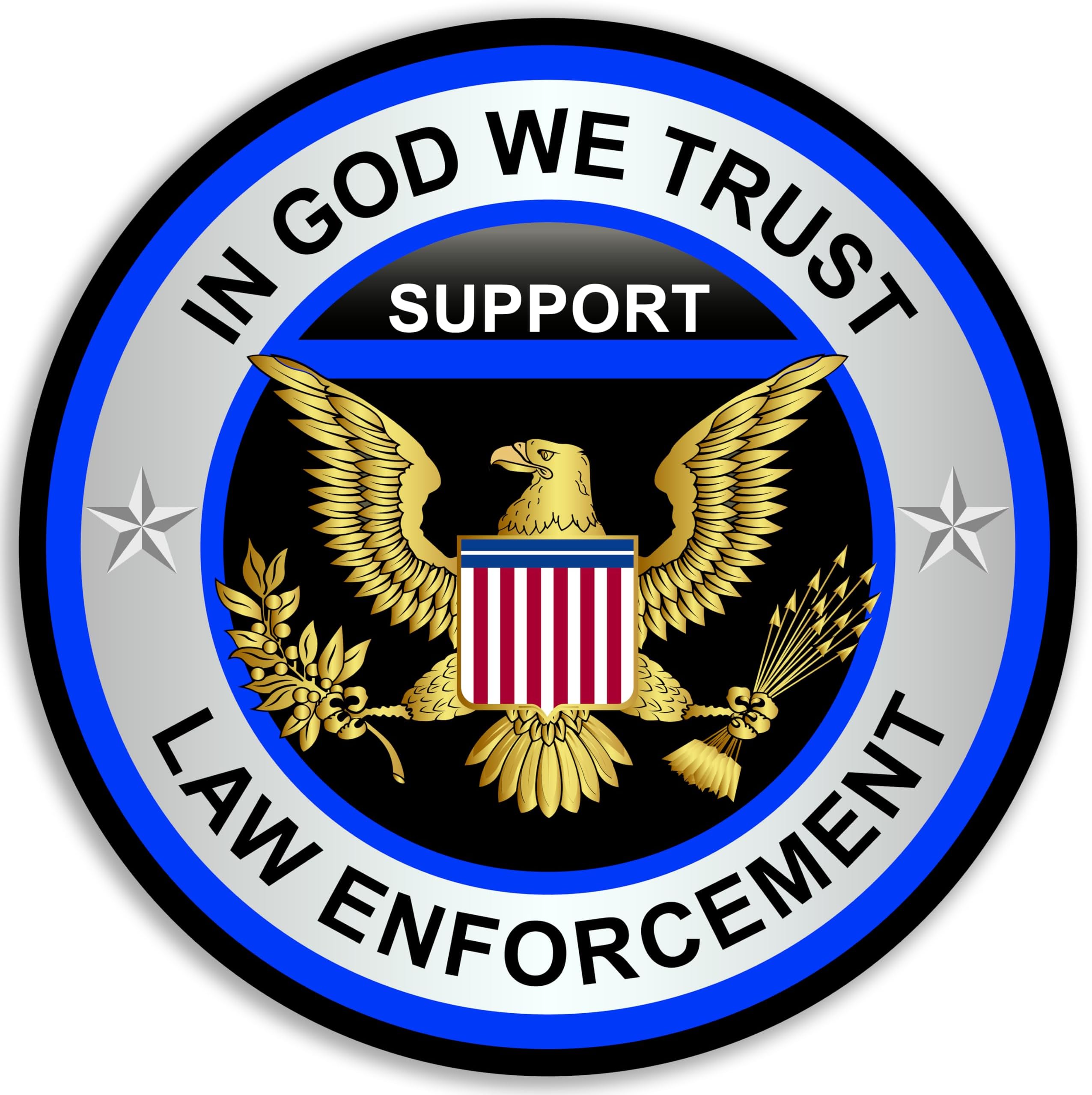Amazon.com - Oval God Bless Our Police Sticker (cop Officer Support ...