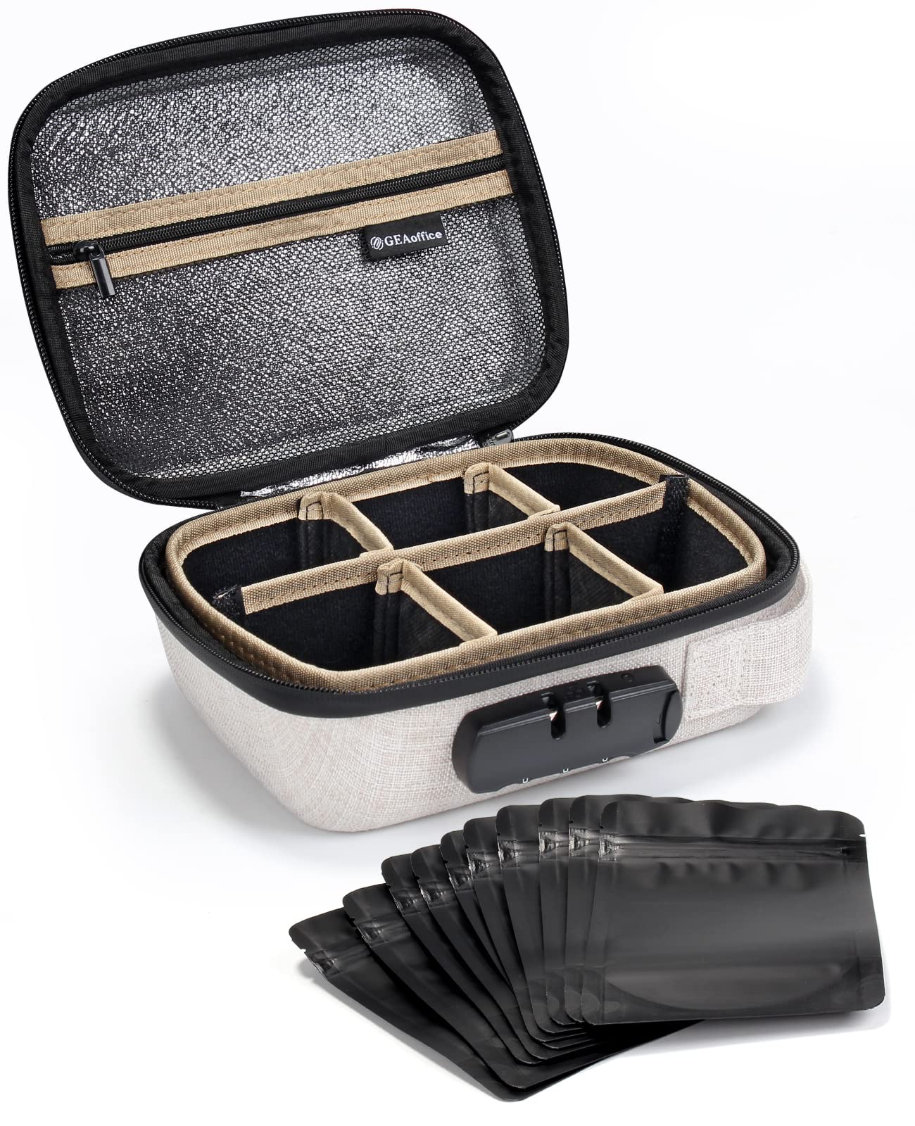 GEAoffice Upgraded Medium Smell Proof Box with Heavy Duty Combo Lock ...