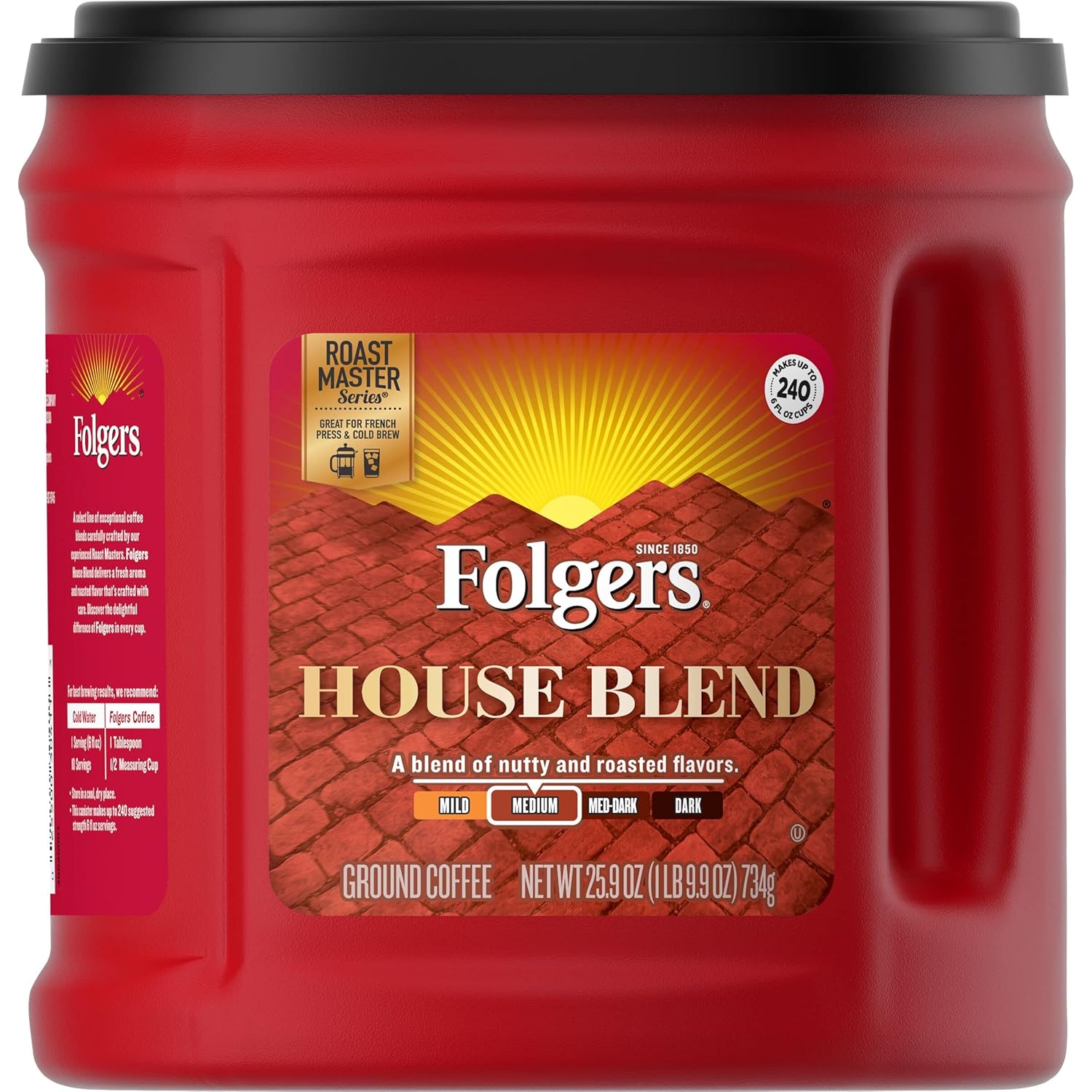 Amazon.com : Folgers House Blend Ground Coffee, Medium Roast, 25.9 ...