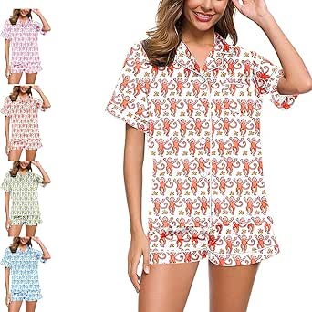 Roller Rabbit Pajamas, Trendy 2 Piece Button Down Monkey Bunny Shorts ...
