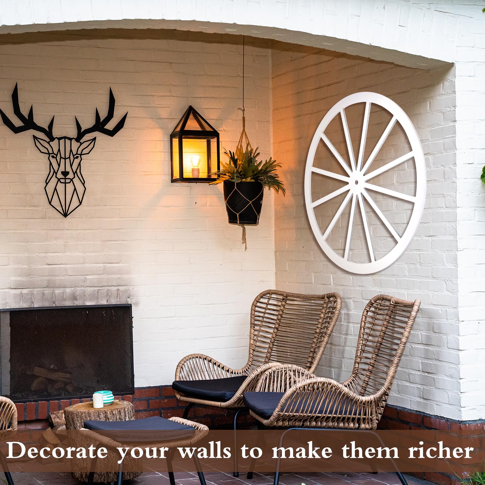 Snapklik.com : DaisyInner Wood Wagon Wheel Decorative Old Western Style ...