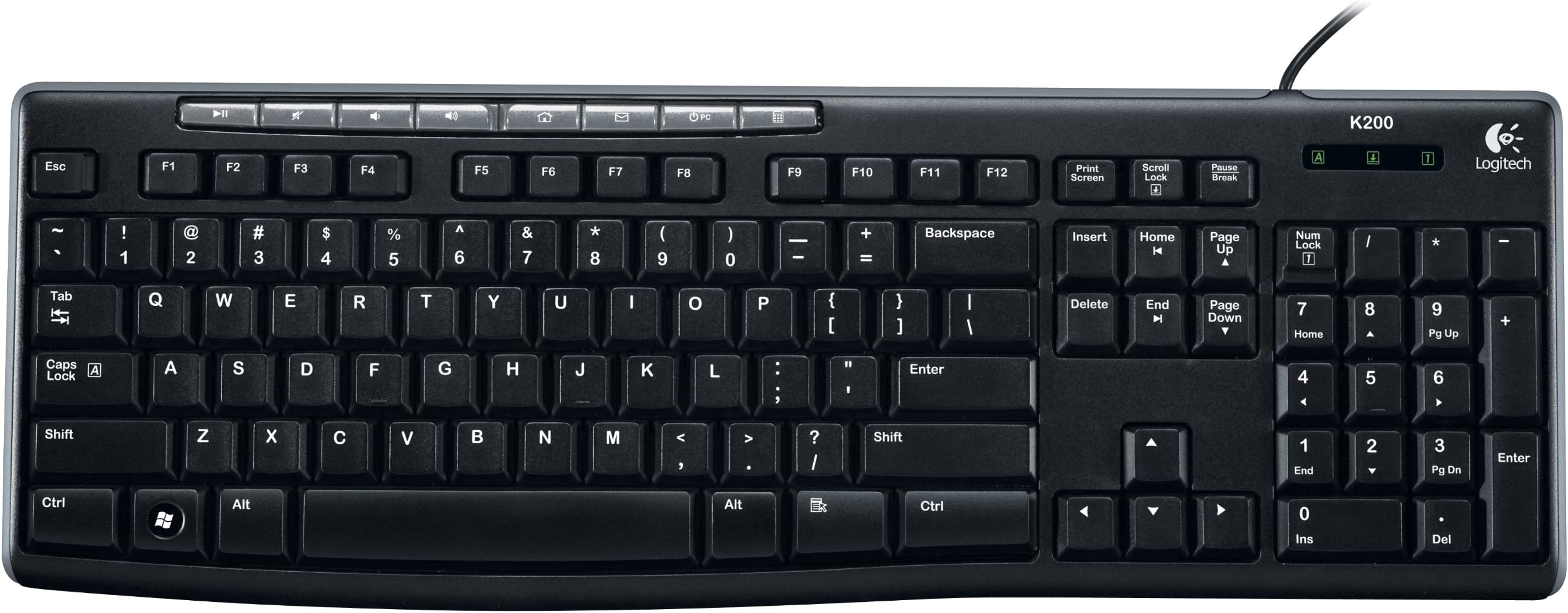 Logitech Media Keyboard K200 With One-touch Media and Internet Keys ...