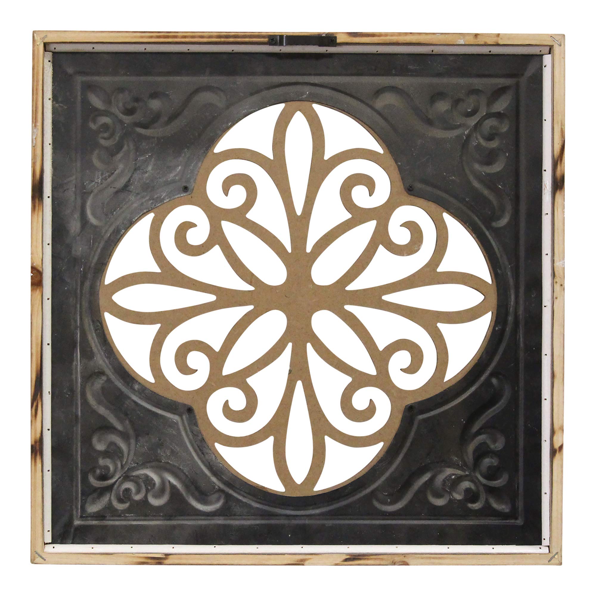 Stratton Home Décor Stratton Home Decor Wood and Metal Blue Square Wall ...