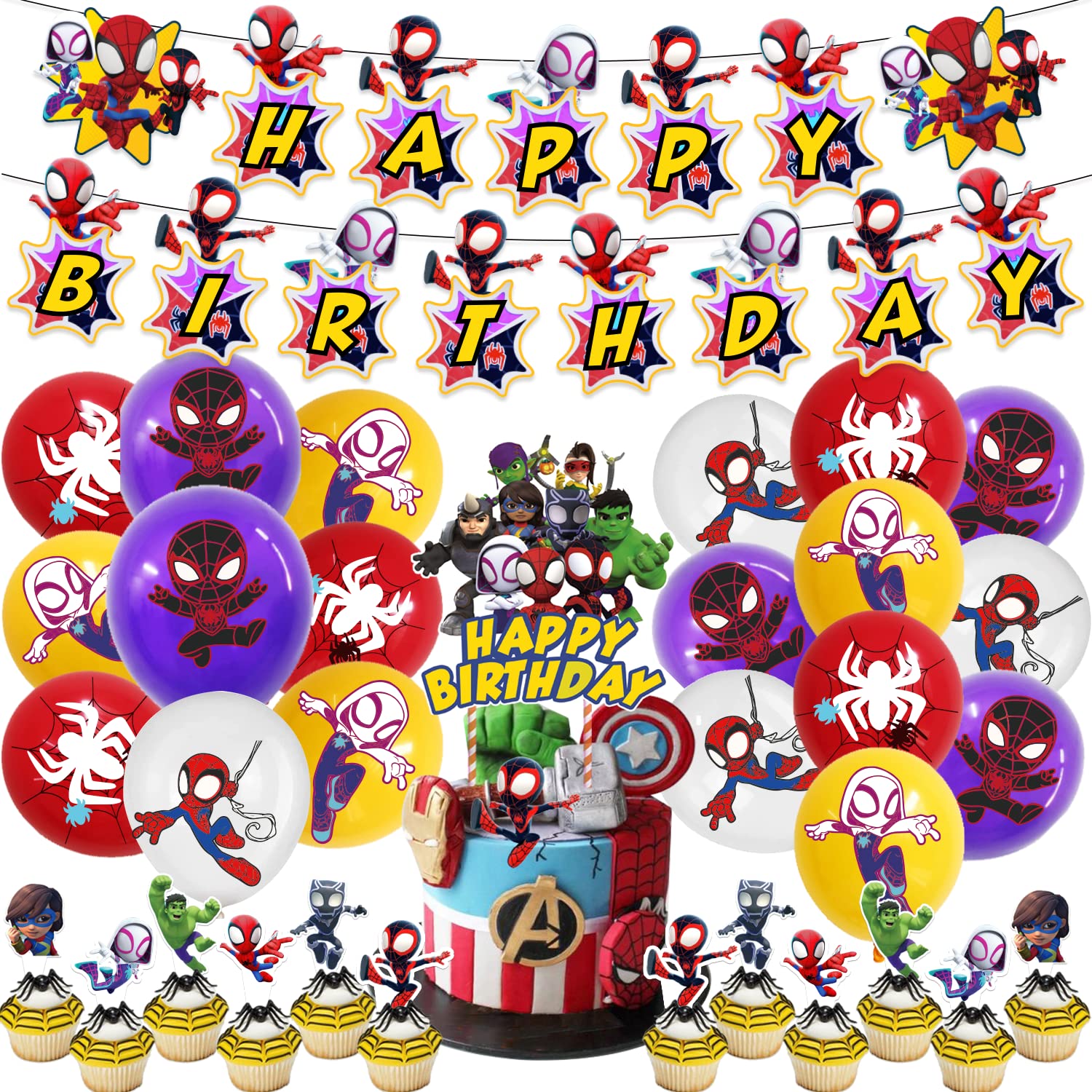 Buy Spidey And His Amazing Friends Birthday Decorations, Spidey And ...
