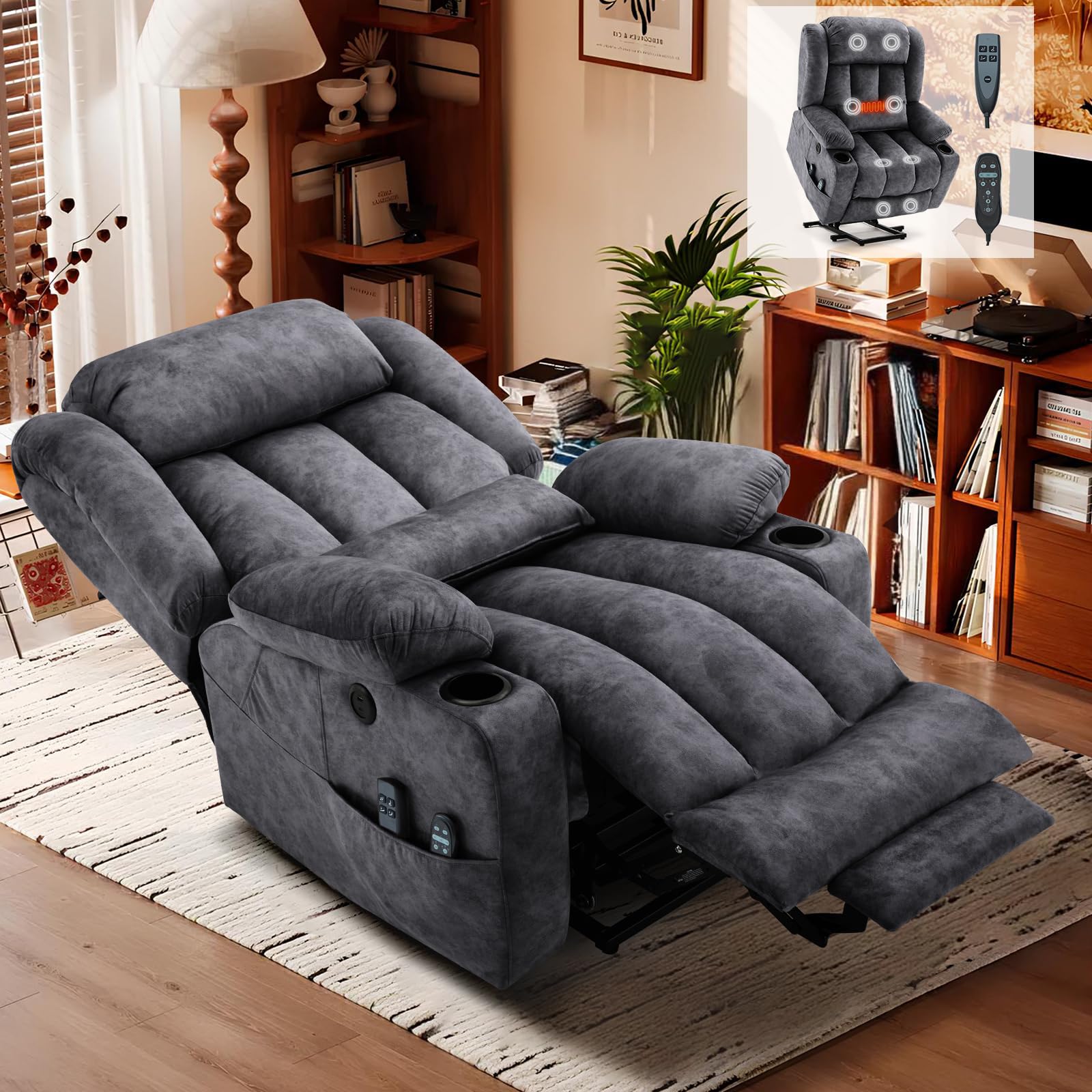 Amazon.com: EPICOZY Oversized Dual Motor Power Lift Recliner Chair with ...