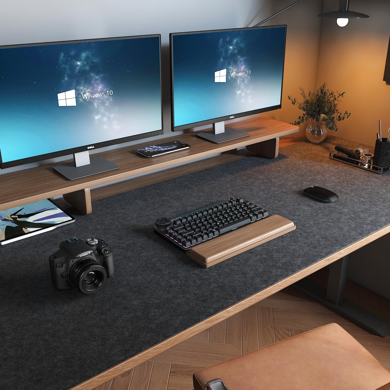 DAWNTREES Desk Mat,120×50cm Large Felt Desk Pad, Extra Large Mouse Pad ...