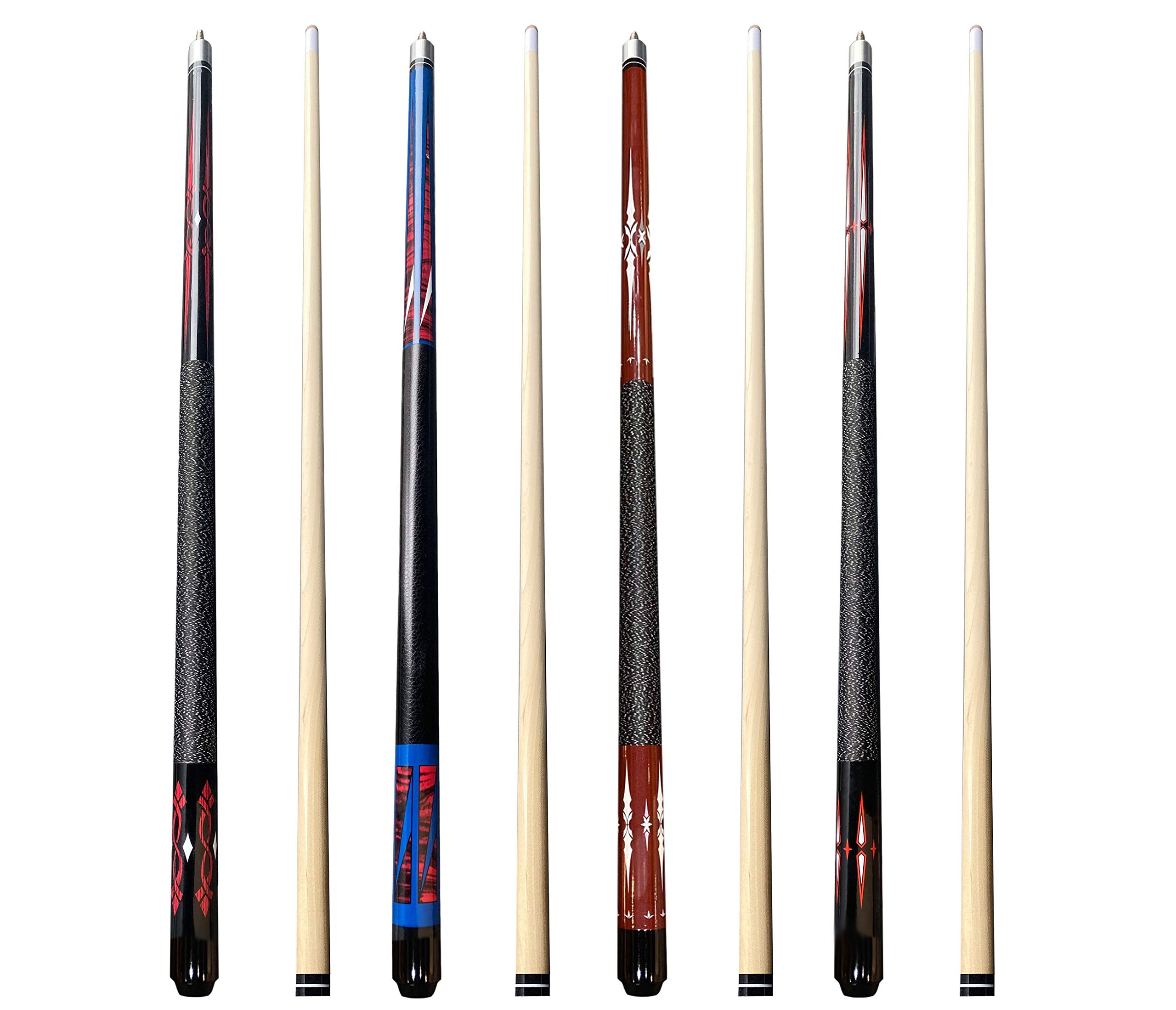 FVSCM Pool Cues 58" Billiard House Bar Pool Cue Sticks| 1 Master+3 ...
