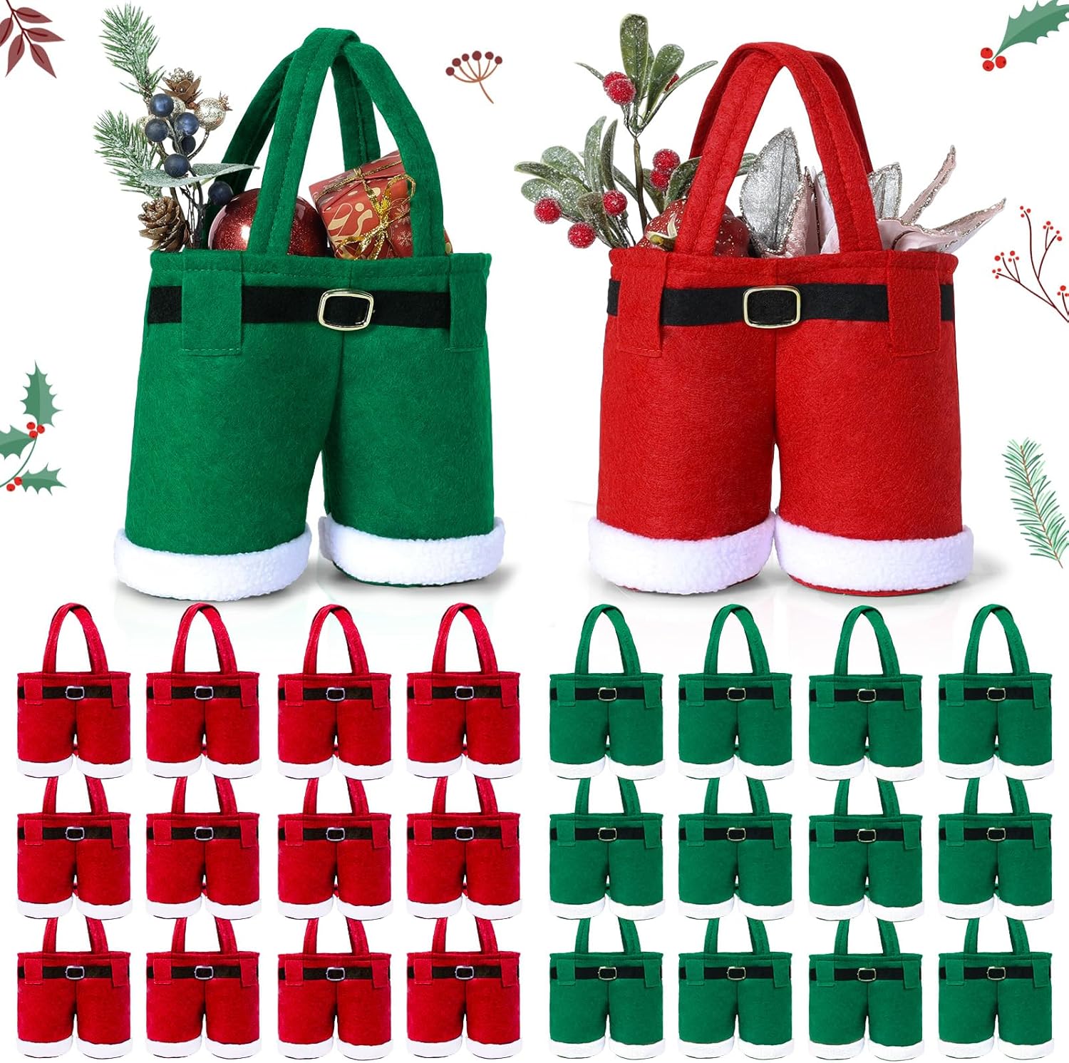 Amazon.com: 24 Pcs Santa Pants Christmas Gift Bags: Christmas ...