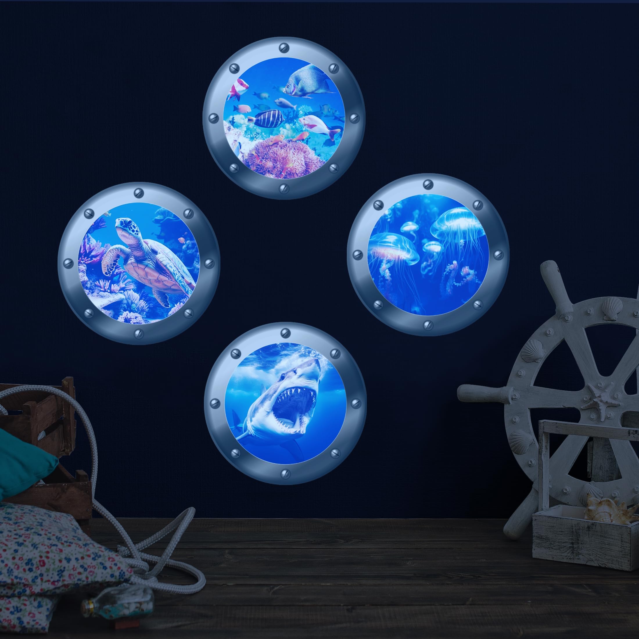 Amazon.com: 5 Pcs Fish Wall Stickers, Ocean Animals Turtle 3D Stickers ...