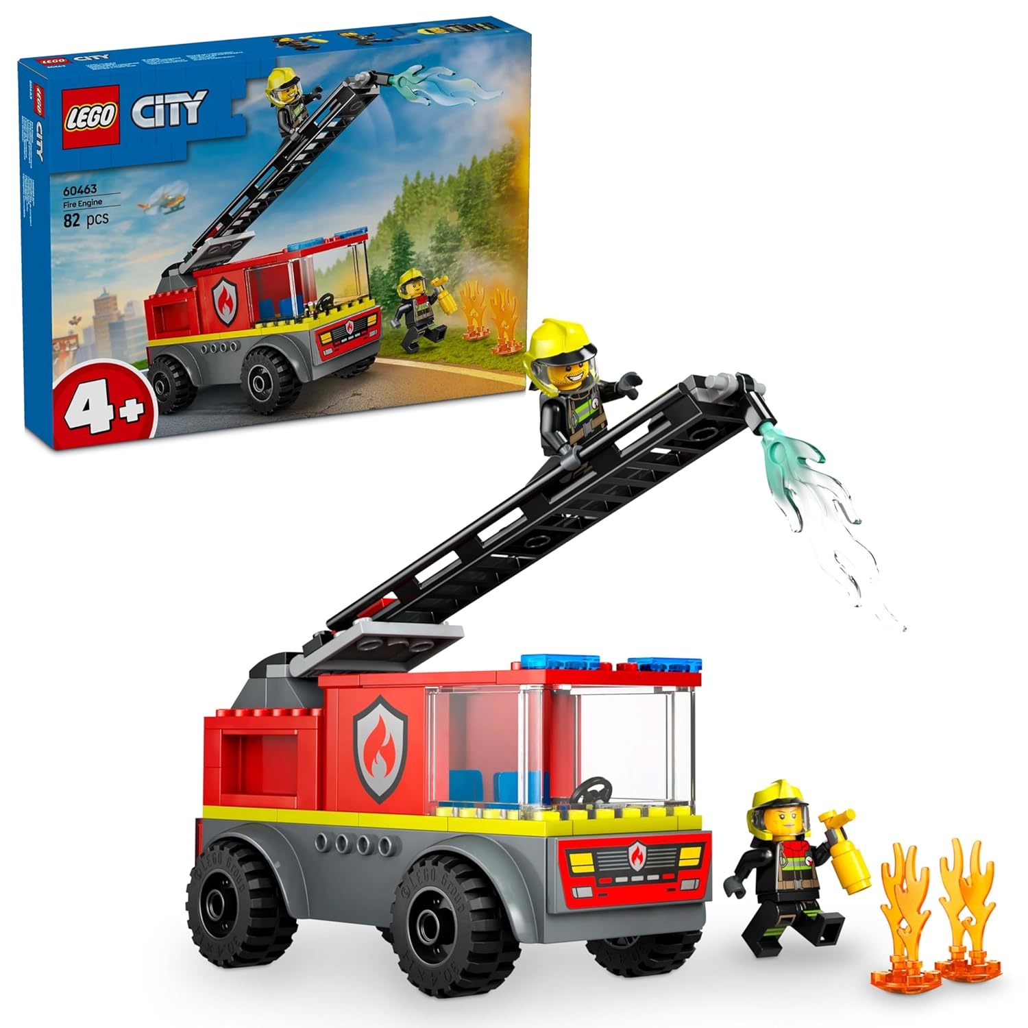 LEGO City Fire Ladder Truck, Firefighter Toy Vehicle Gift for Kids ...