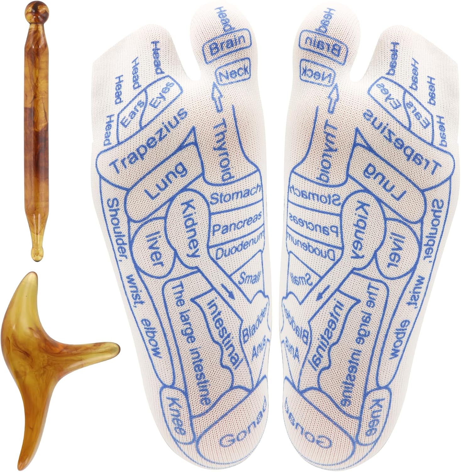 Amazon.com: PEUTIER Foot Massage Socks with 2 Massage Tool, Pressure ...