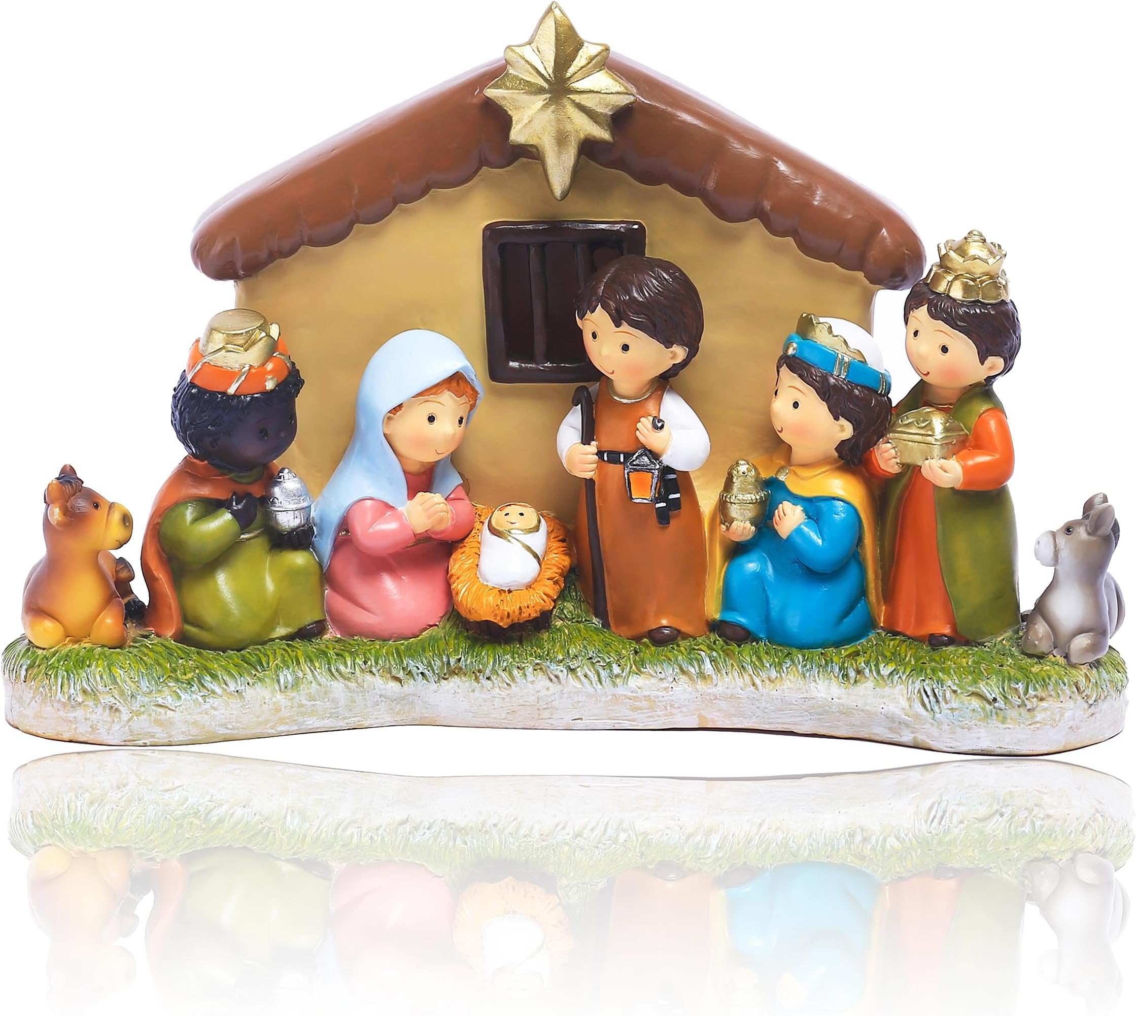 Amazon.com: Miniature Nativity Scene with Creche, Set of 12 ...