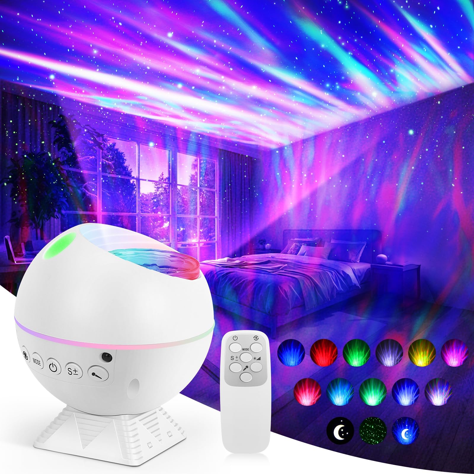 Galaxy Projector,Star Projector Light Ocean Wave Star Night Light ...