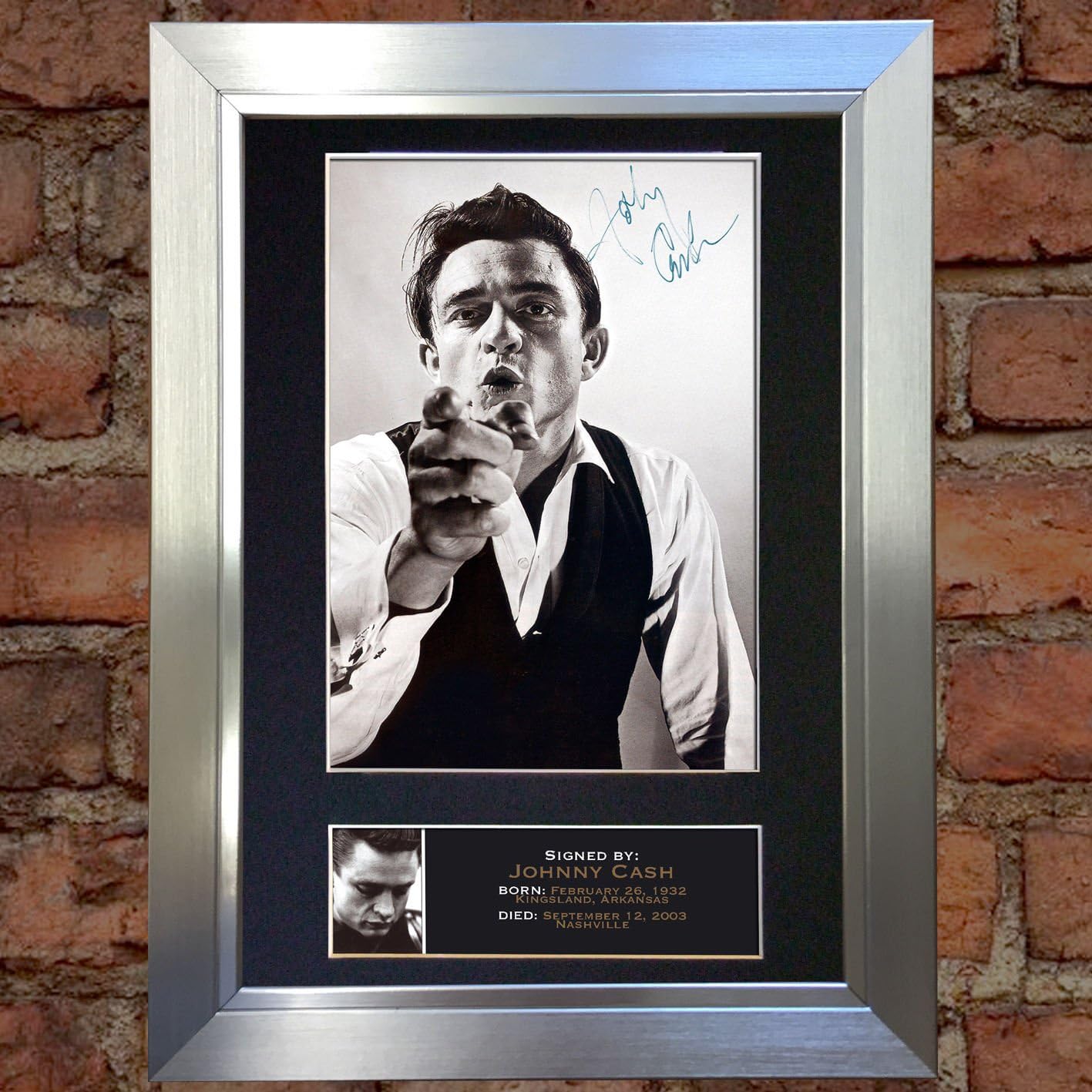 Amazon.com: JOHNNY CASH Signed Autograph Mounted Photo Repro A4 Print ...