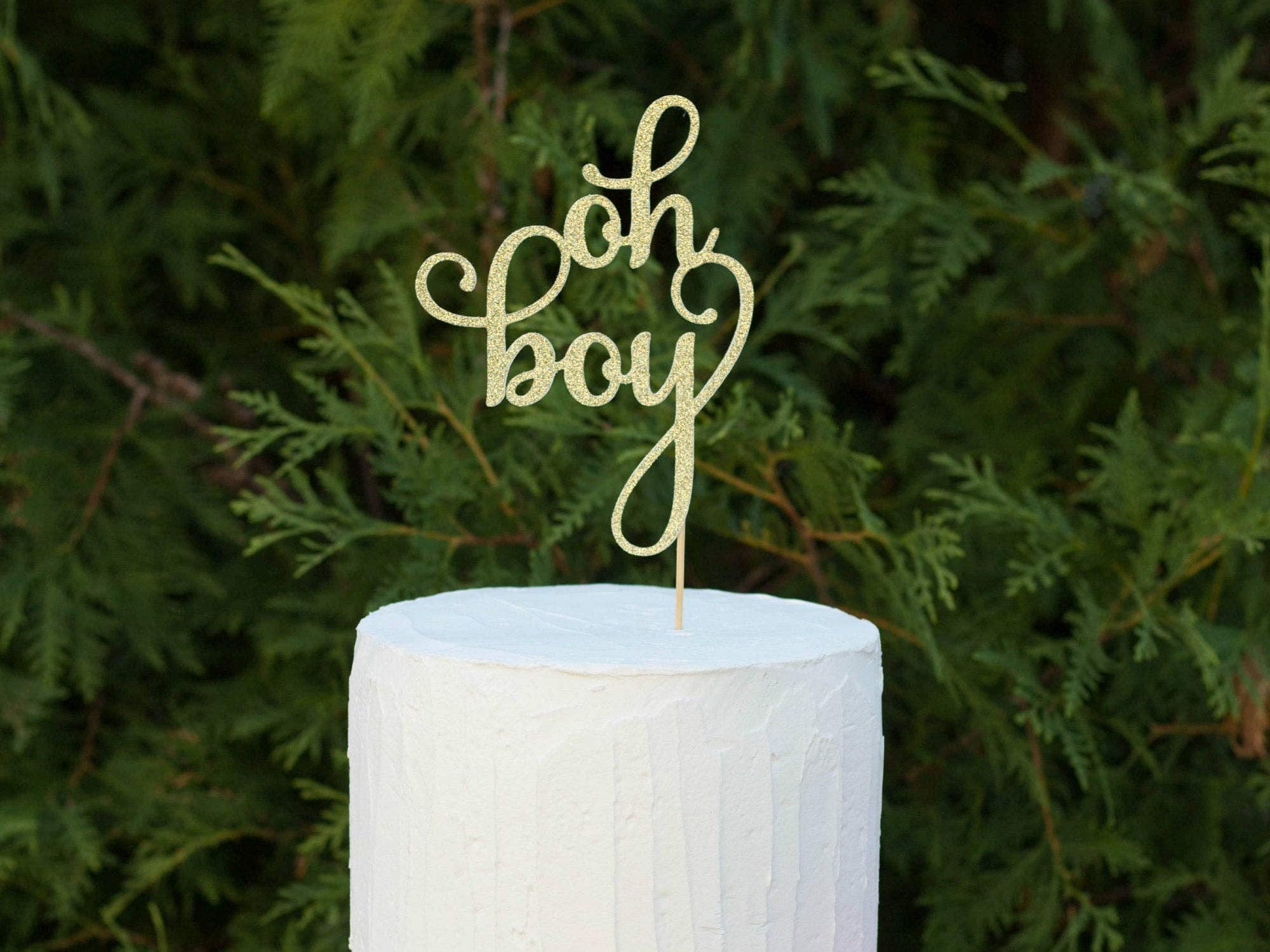 Buy Oh Boy, Baby Shower Cake Topper, Cake Topper ,Baby Shower,Baby ...