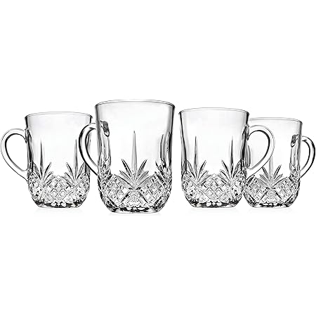 Godinger Coffee Mugs, Glass Coffee Mug Cups Set - Dublin Collection ...