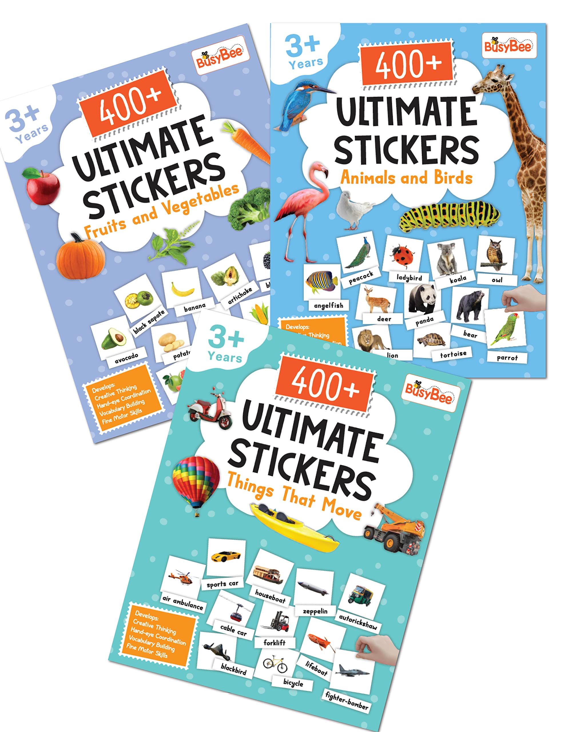 Pegasus 1200+ Ultimate Stickers Books (Set of 3) - Fruits and ...