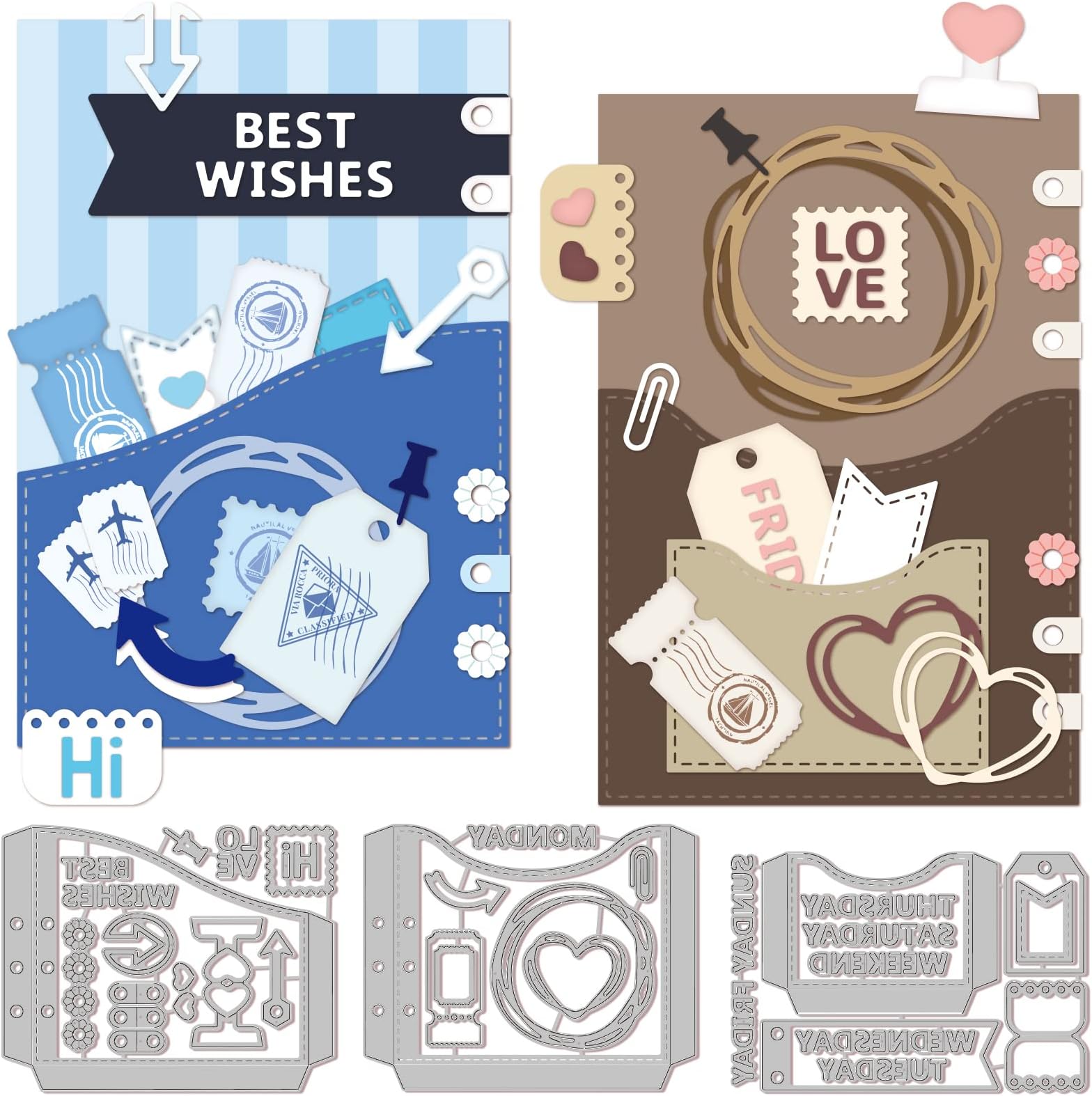 GLOBLELAND 10pcs Vintage Furniture Style die Cut Metal Card Cutting ...