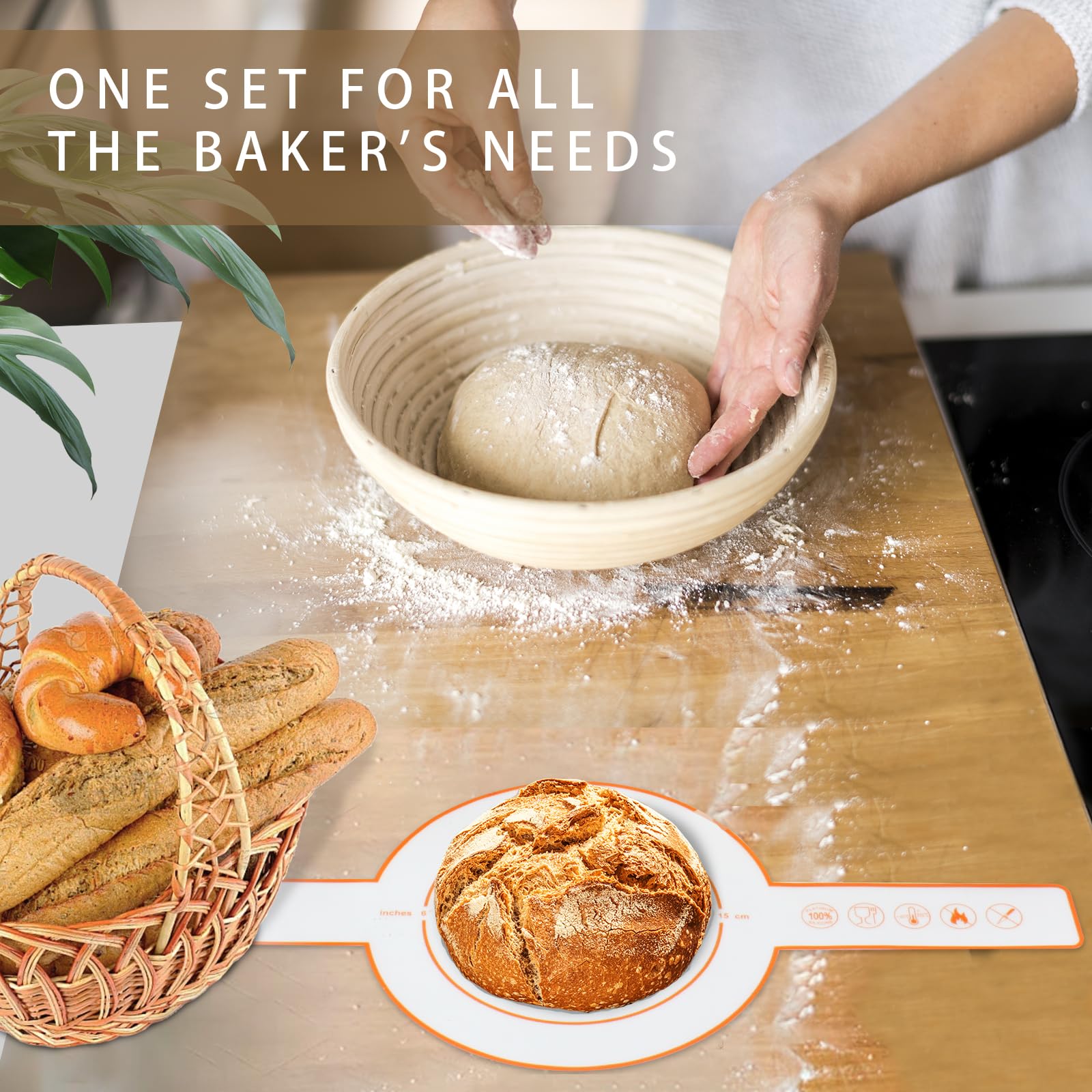 Round Bread Proofing Baskets Bread Basket Superbaking Banneton Bread ...