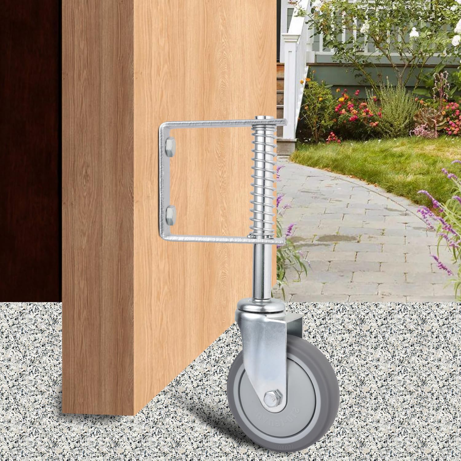 Snapklik.com : Gate Wheels - Heavy Duty Spring Loaded Gate Caster For ...