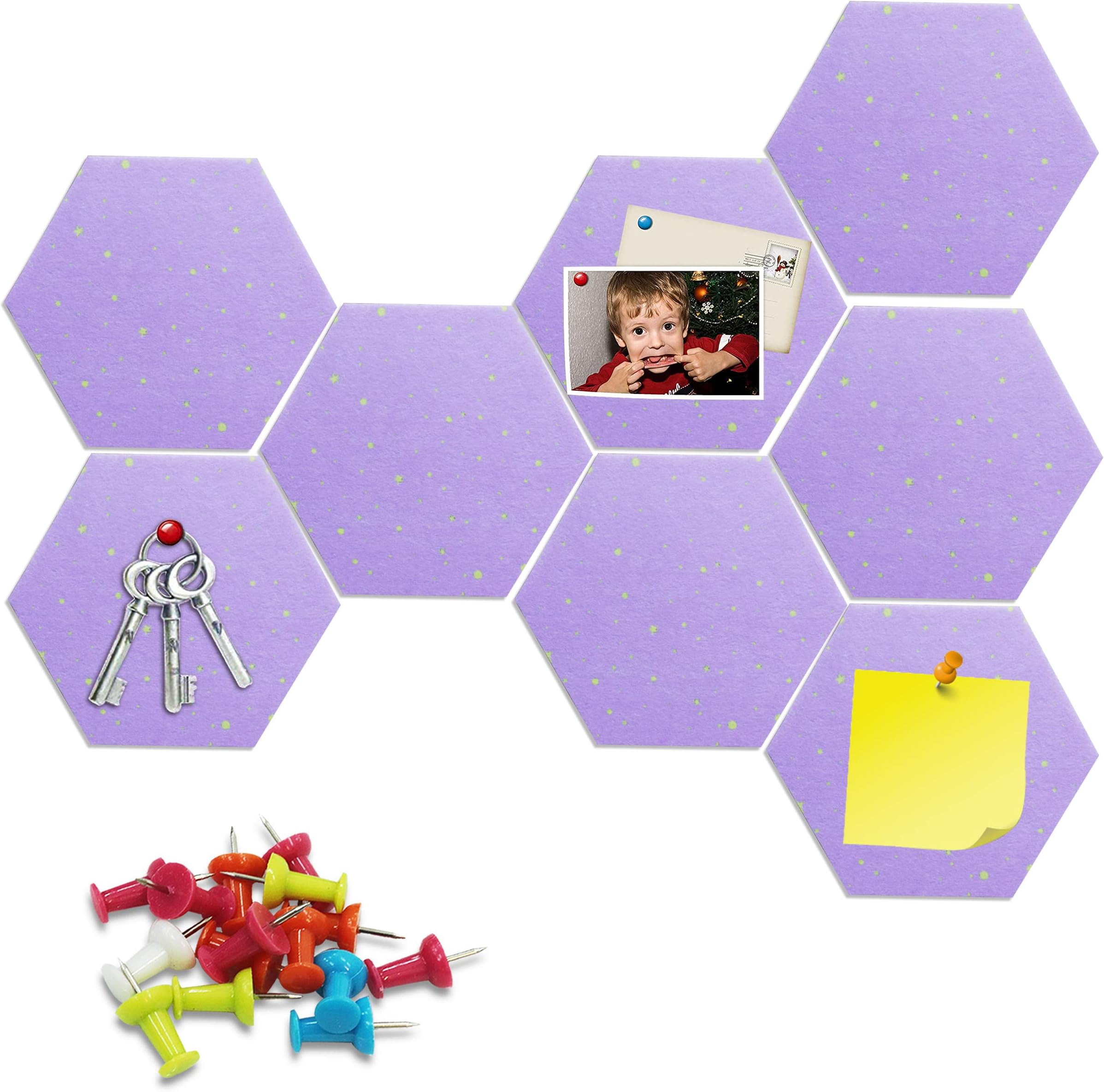 Amazon.com : MISIXILE Felt Pin Board Hexagon Board Tiles Bulletin Board ...
