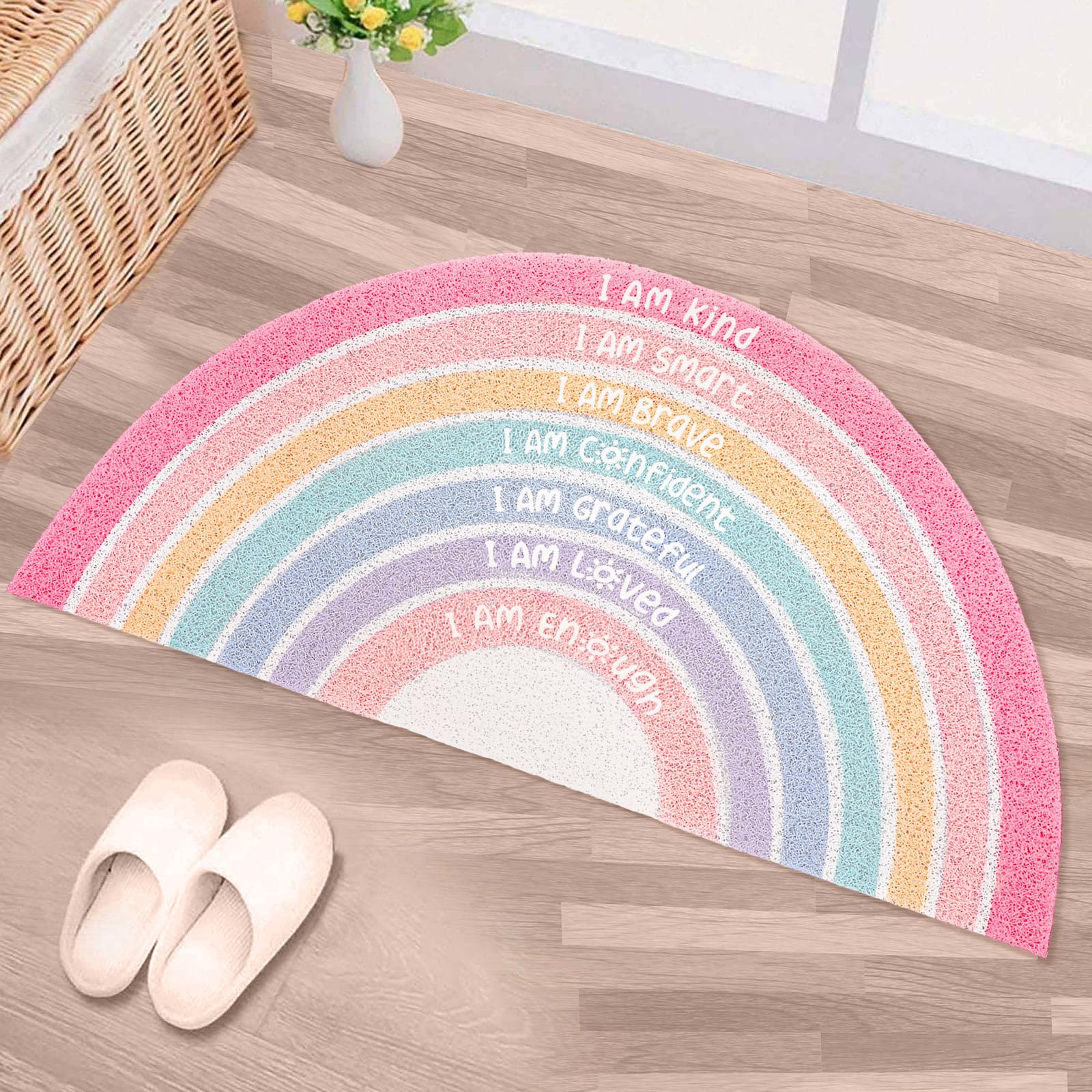 Amazon.com: Drydiet Rainbow Doormat Welcome Door Mat Semi-Circular Area ...