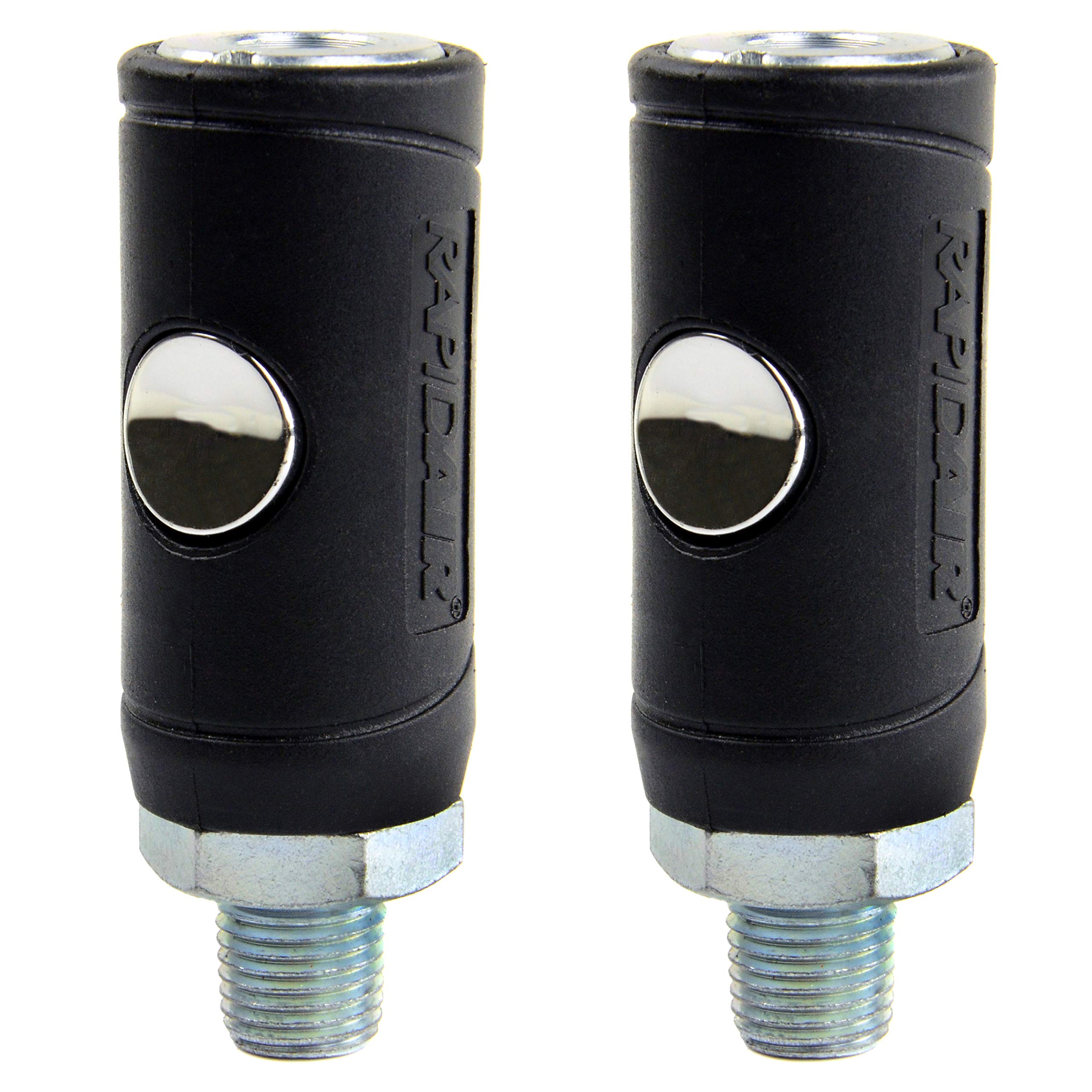 2 Pack Industrial Style Safety Air Plug Coupler 1/4" Body 1/4" MNPT ...