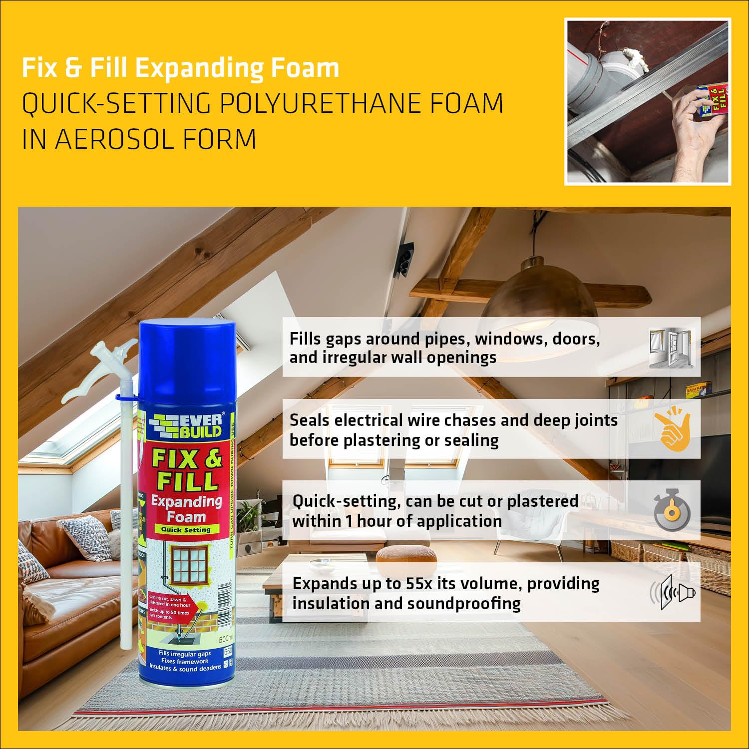 Everbuild Fill And Fix Expanding Foam Filler Everbuild