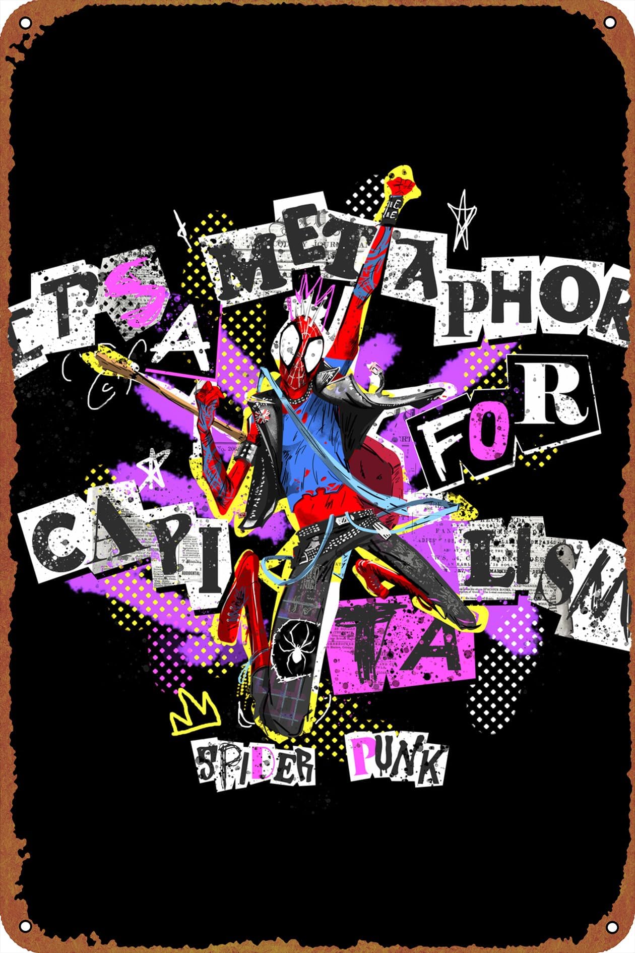 Amazon.com : Spider-Punk #1 Comics Poster Retro Metal Tin Sign Wall ...