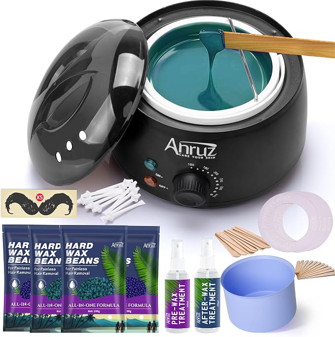 ANRUZ Wax Kit Hair Removal Wax Kit Wax Pot for Waxing Professional with ...