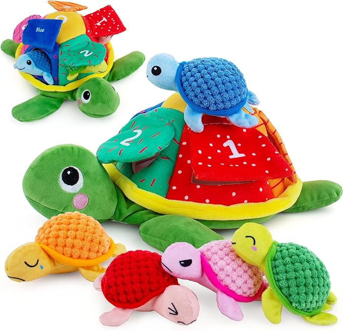 Amazon.com: teytoy Sea Turtle Stuffed Animal Set with 5 Babies Inside ...