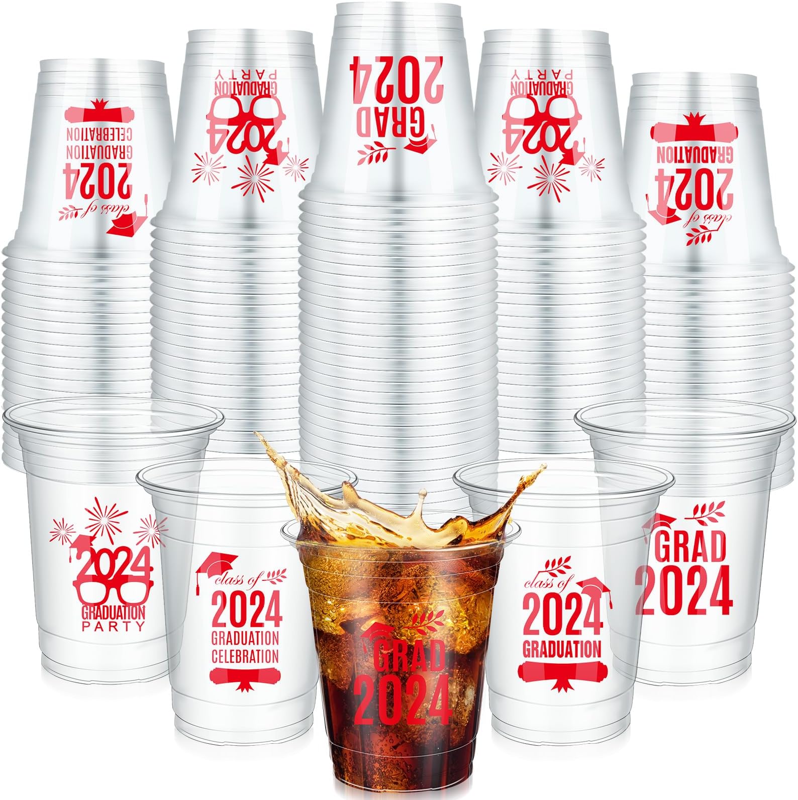 Amazon.com: FoldTier 100 Pcs Class of 2025 Graduation Cups 16 oz ...