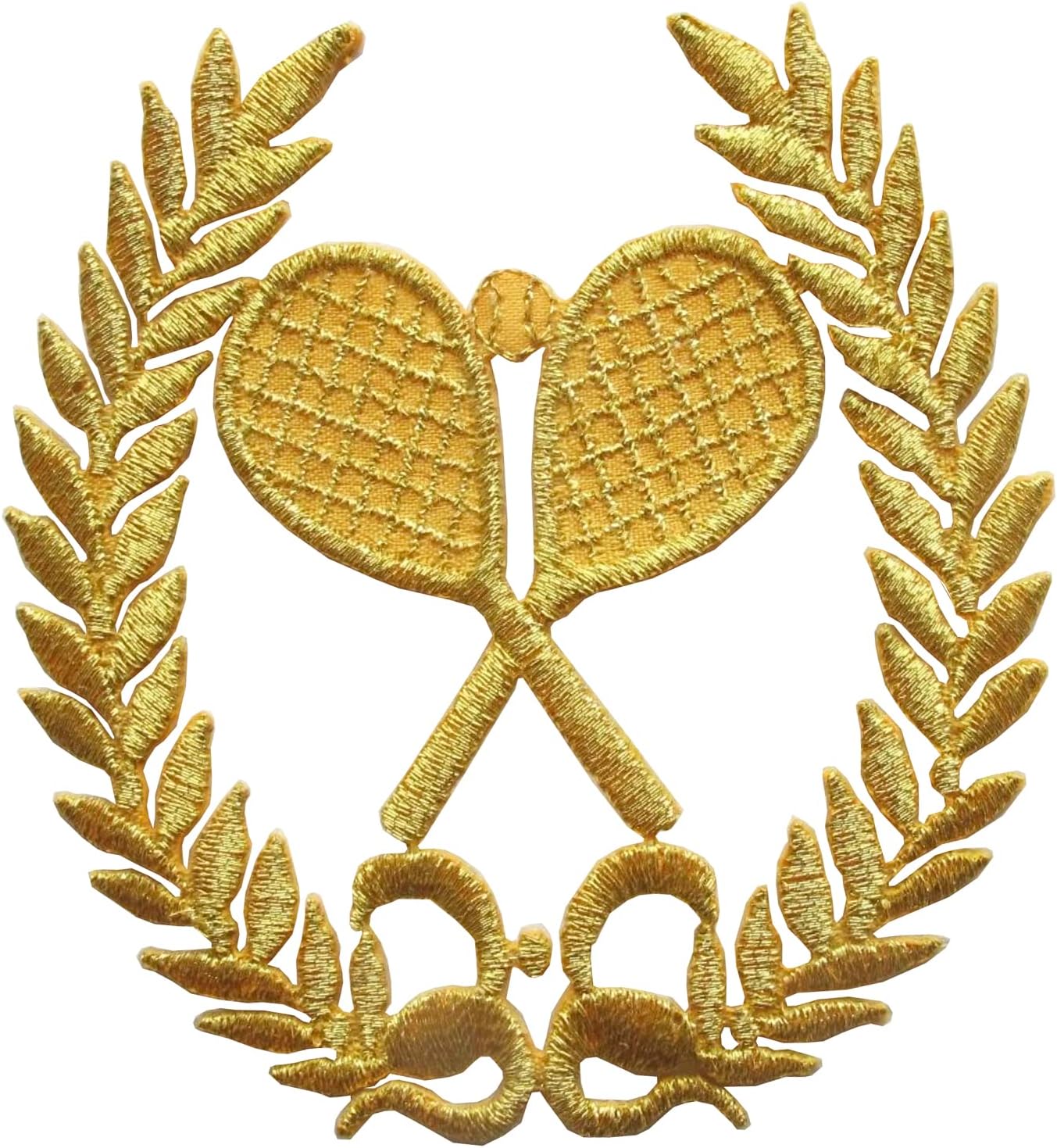 Amazon.com: ETDesign #E02360 Gold Tennis Racket,Olive Branch Laurel ...