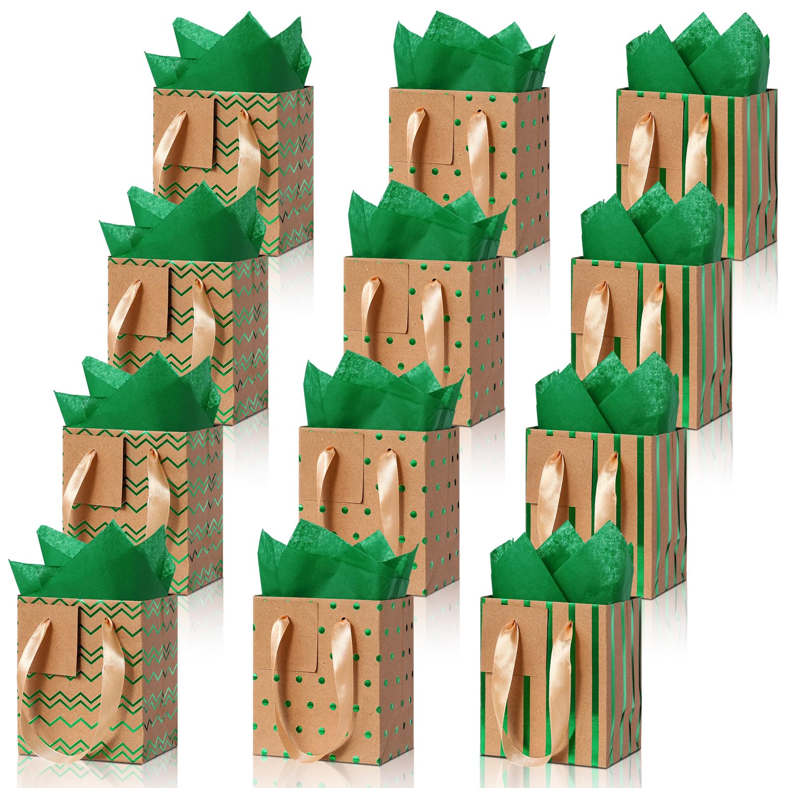 Amazon.com: Tenare 12 Pcs Small Gift Bags Mini Metallic Paper Bag with ...
