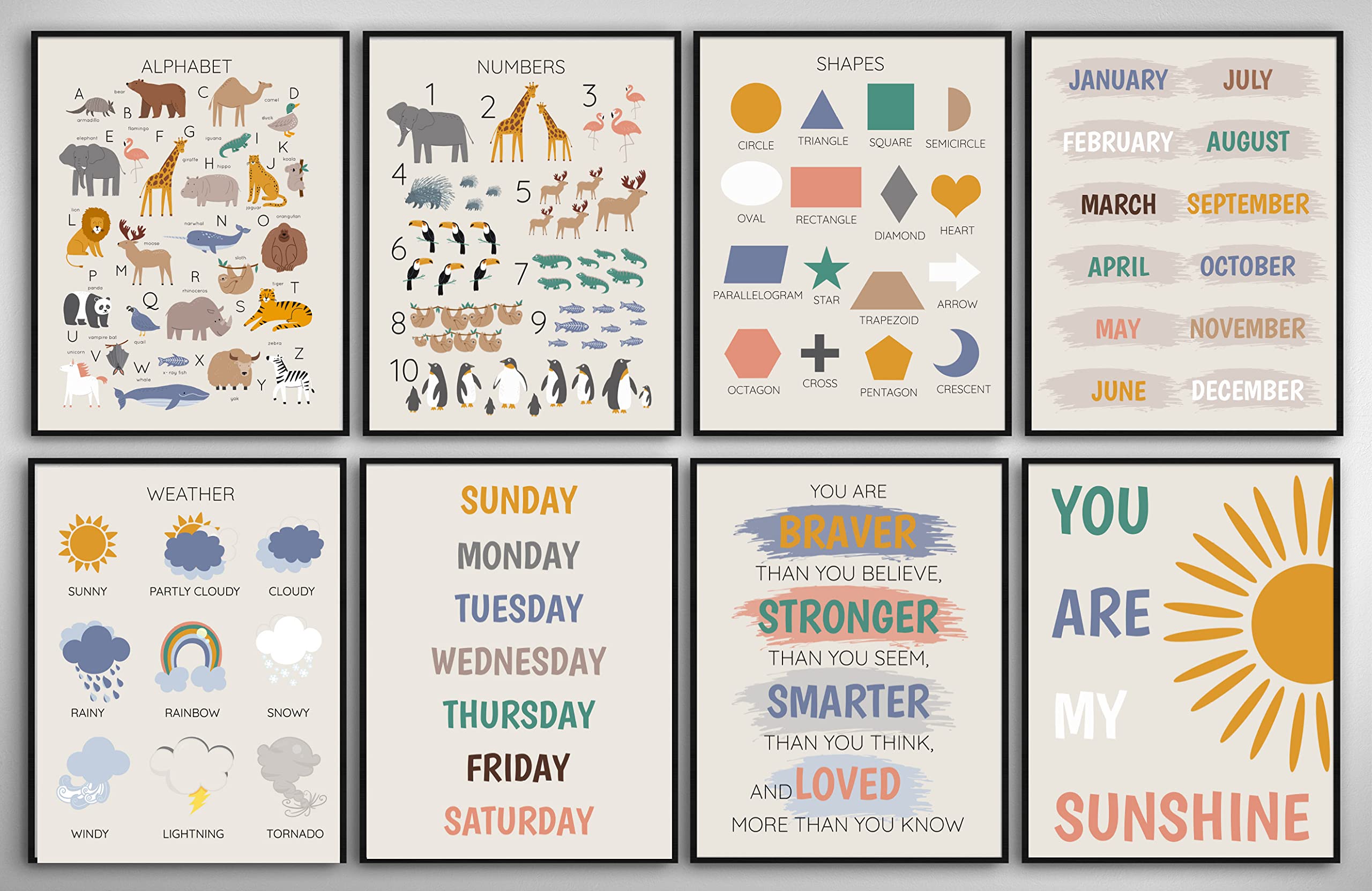 Animal Alphabet Poster 11 X 14 Inch Kids Wall Art | Desertcart UAE